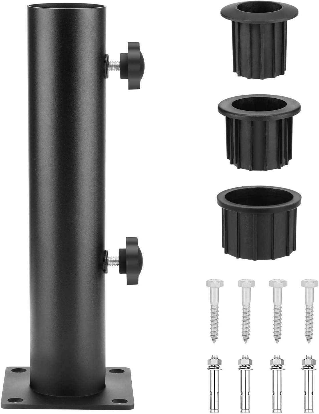 dxynlzq Deck Mount 2.16'' Diameter In Wood Ground Flag Pole Holder Bolt Down Windsock Pole Base ...