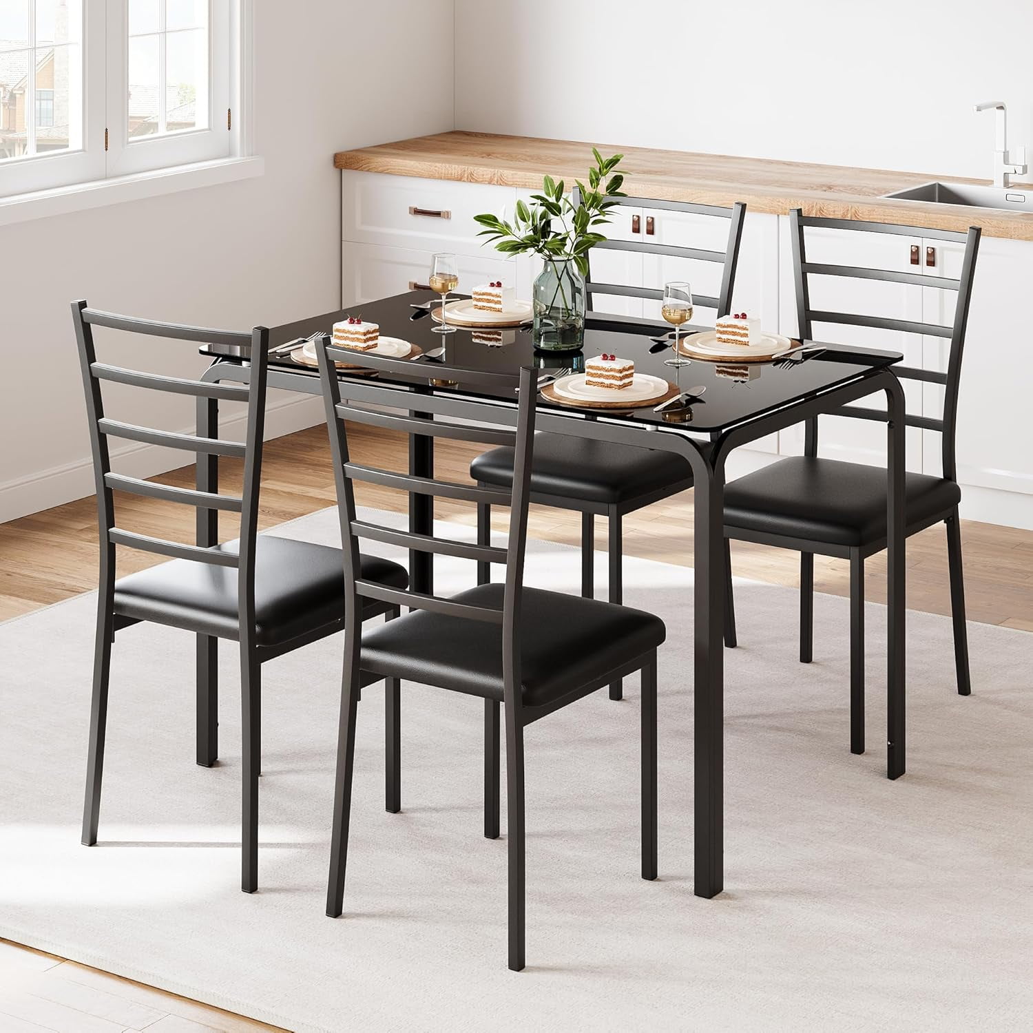 dxynlzq Dining for 2 Small and Chairs Dinette Set for 2 Dinner Set 3 Piece & Dining Room Sets ...