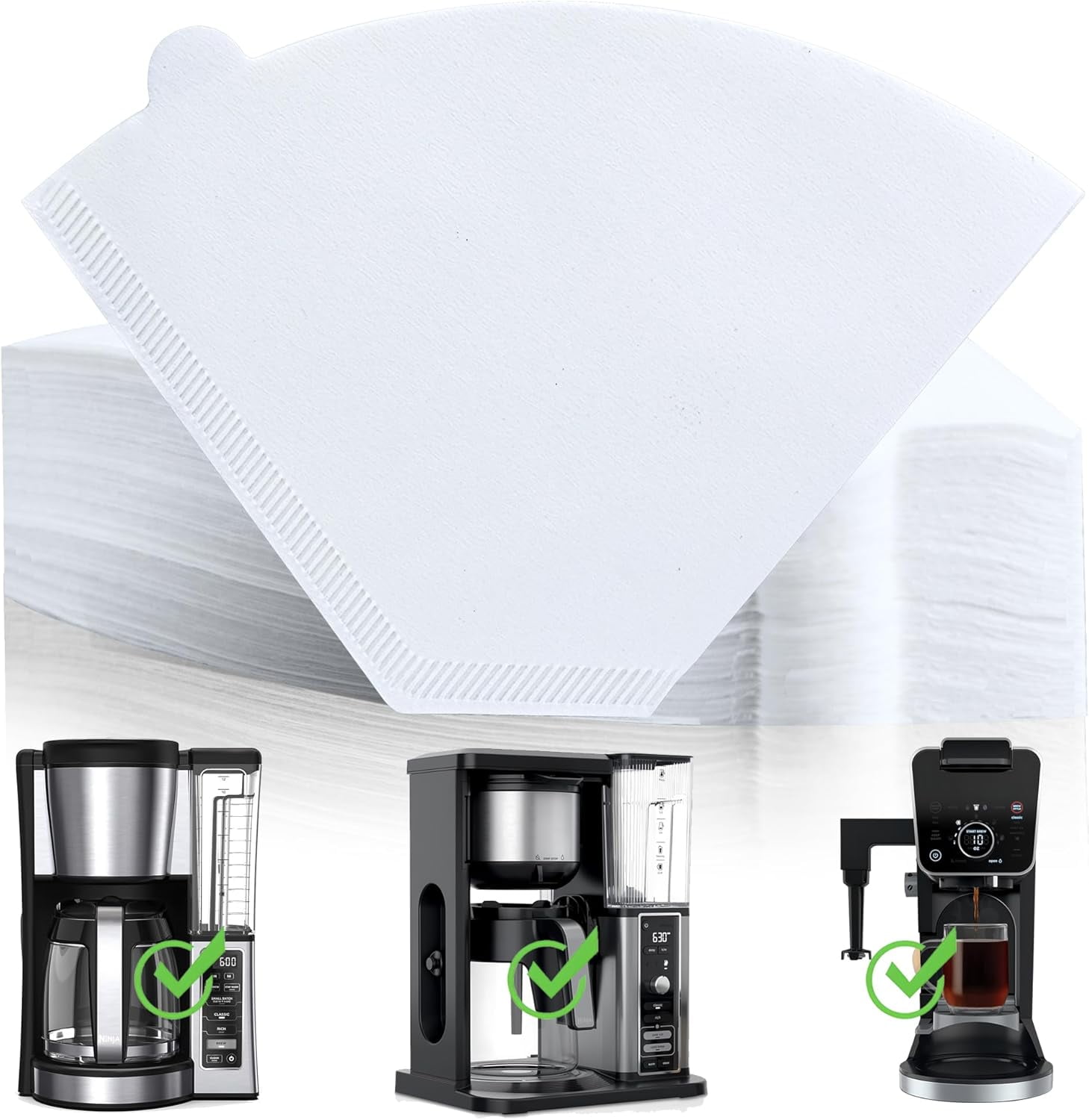 Disposable Coffee Paper Filters, 100 Pcs #4 Cone Replacement Filter for ...