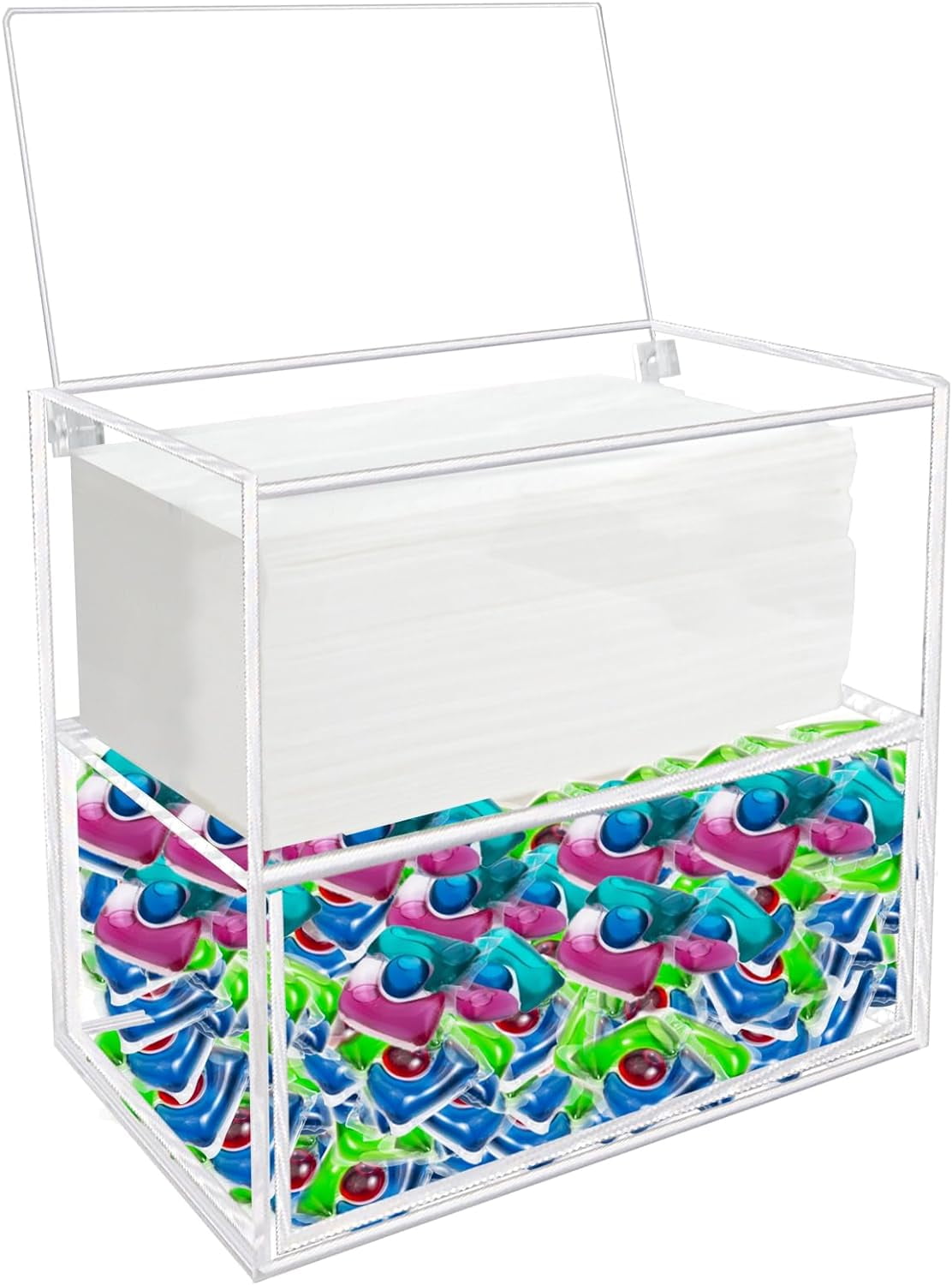 dxynlzq Dryer Sheet Holder Box Acrylic Laundry Sheets Container Dryer ...