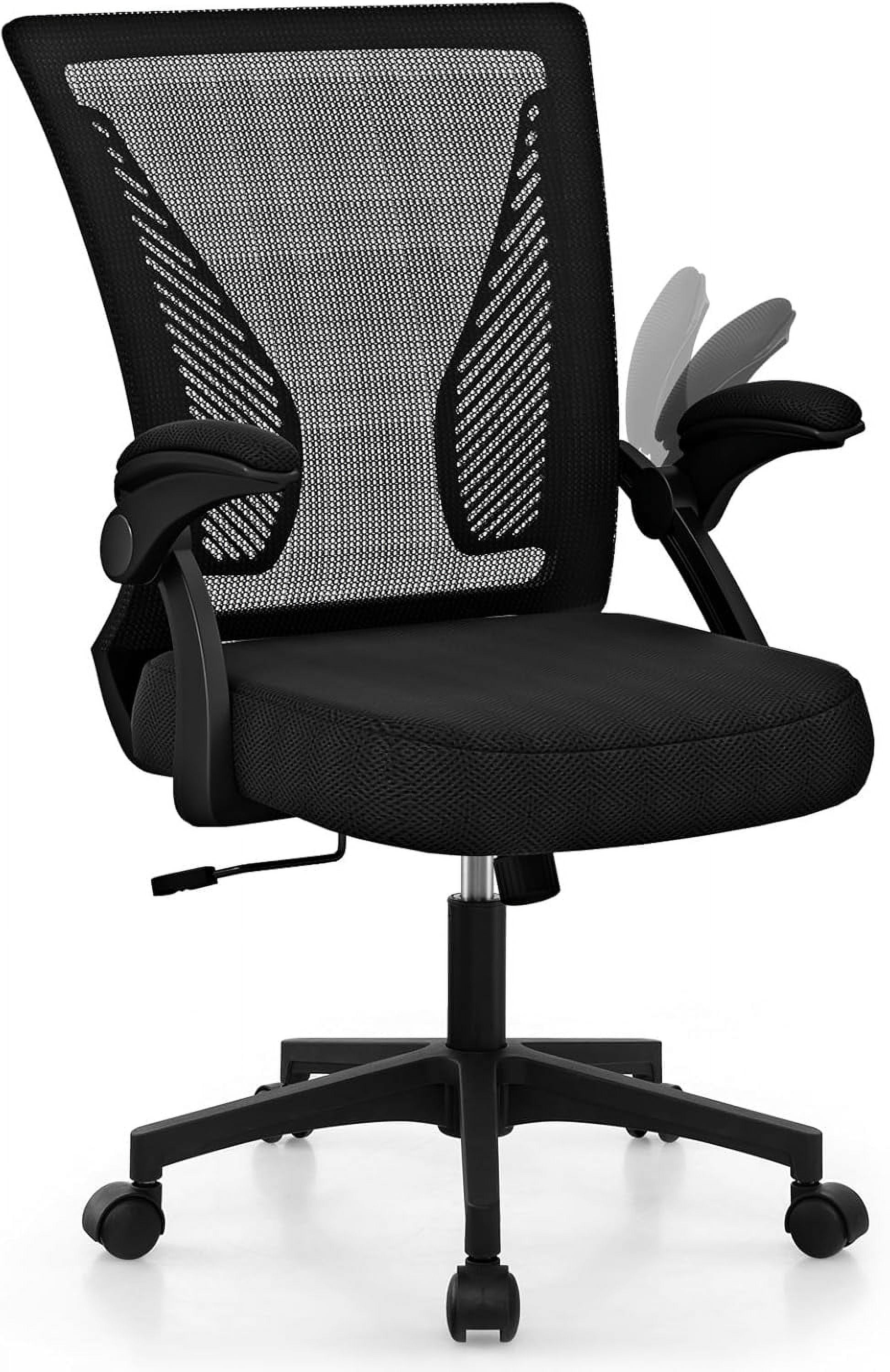 Ergonomic Chair Adjustable Swivel Mid Back Computer Chairs with Flip-Up ...