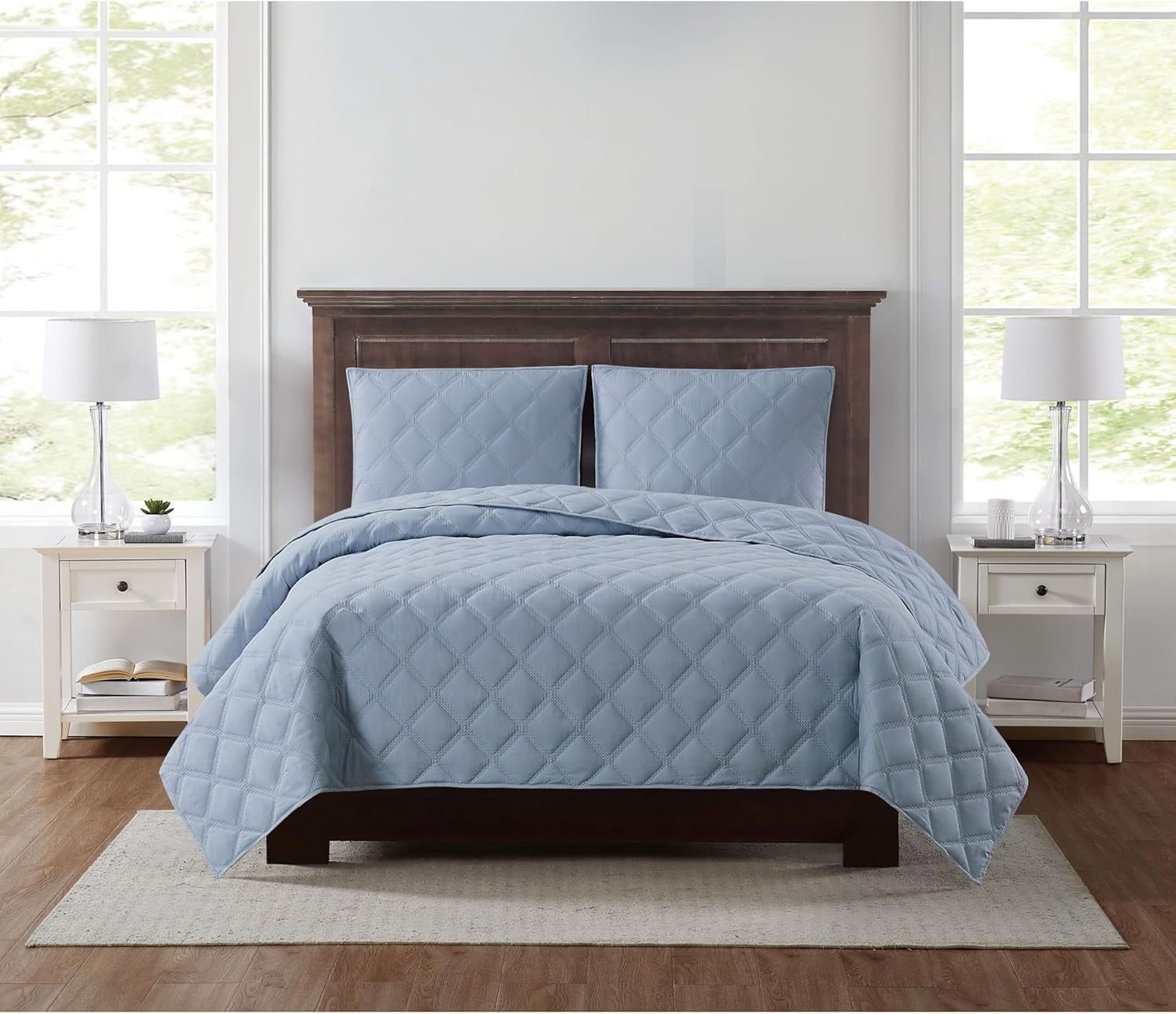 dxynlzq Everyday 3D Puff Quilt Set King Grey - Walmart.com