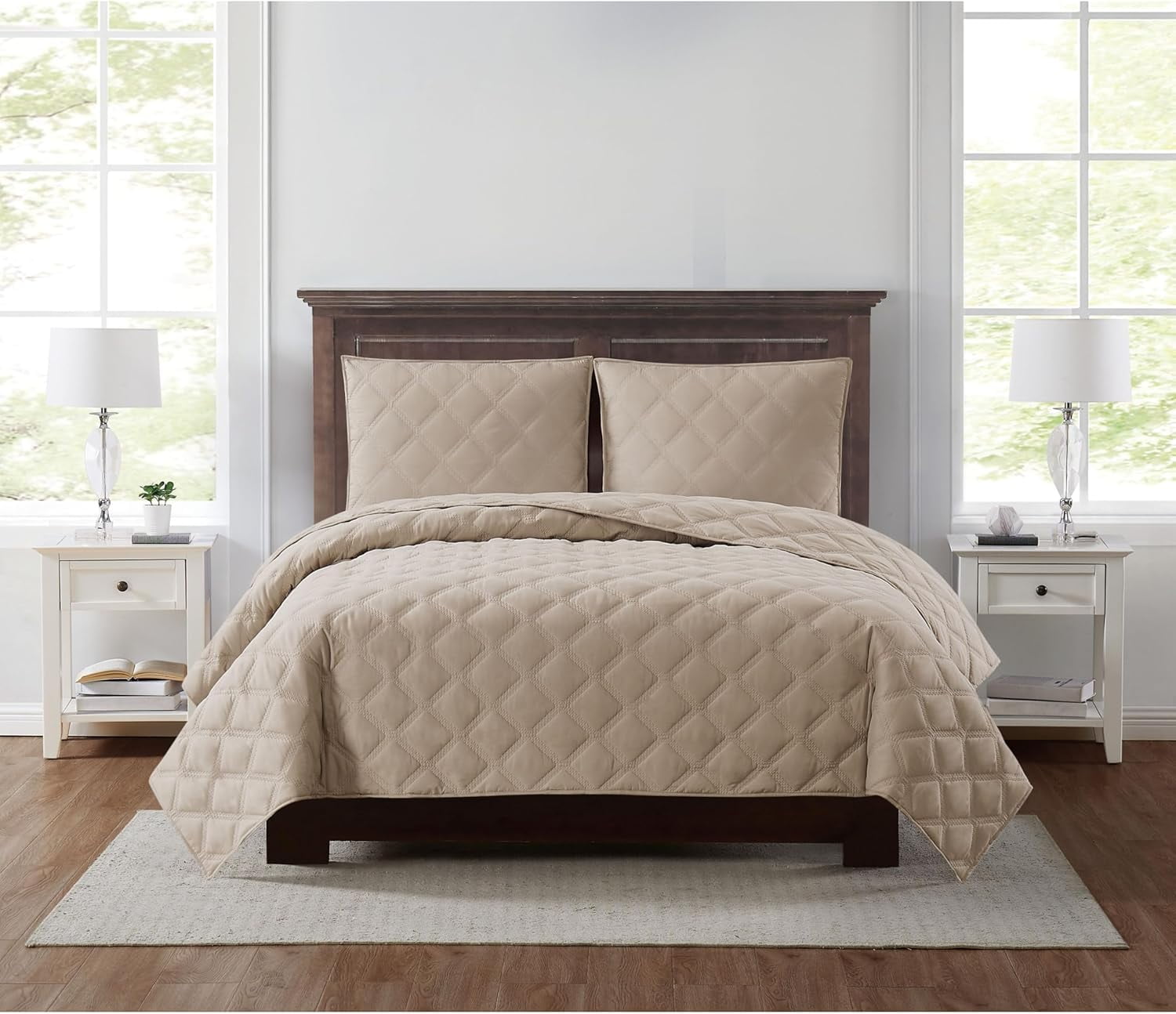 dxynlzq Everyday 3D Puff Quilt Set King Grey - Walmart.com
