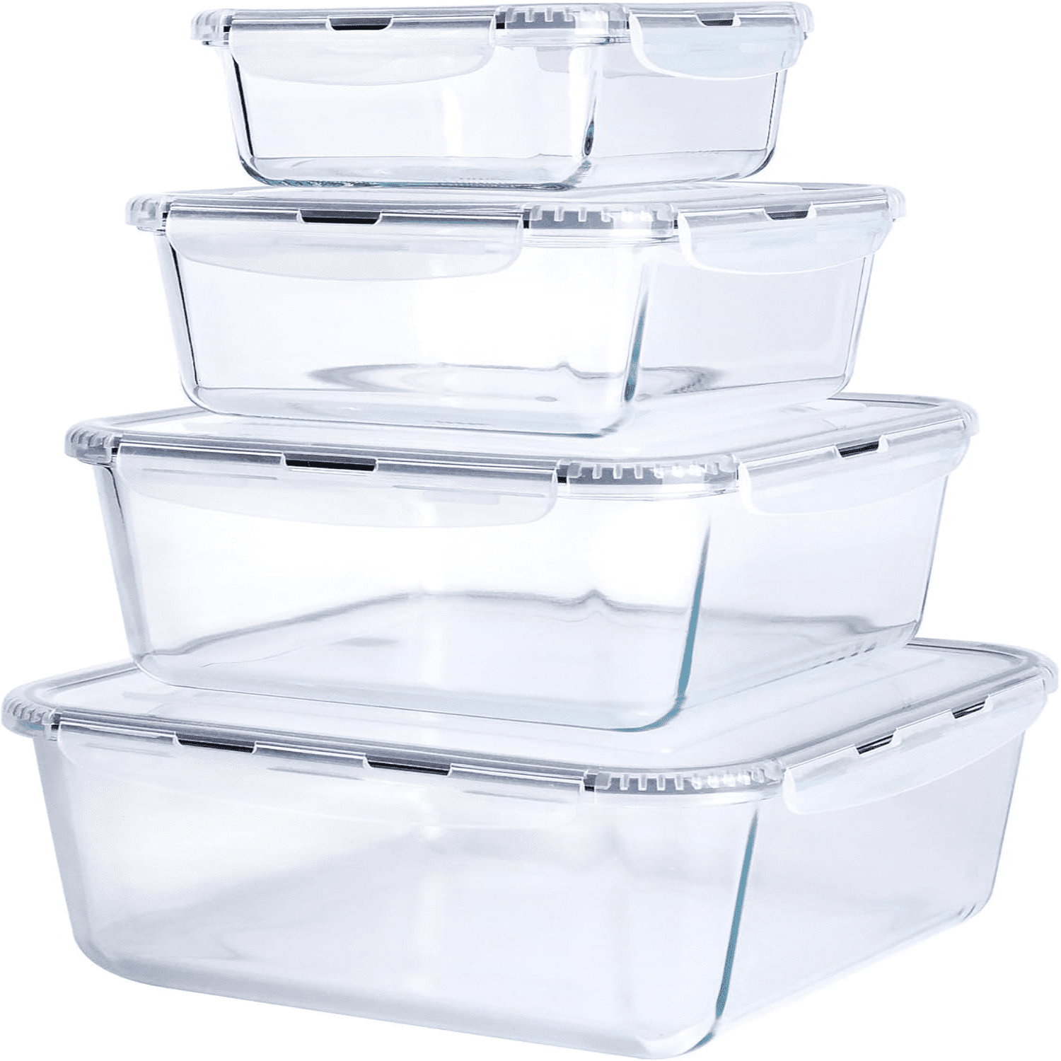 dxynlzq Extra Large Glass Food Storage Containers with Lids Set-8-Piece ...