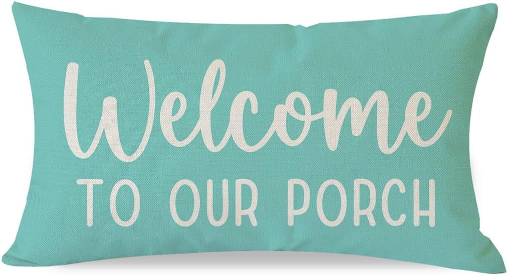 dxynlzq Farmhouse Throw Pillow Covers 12x20 Inch Welcome to Our Porch ...