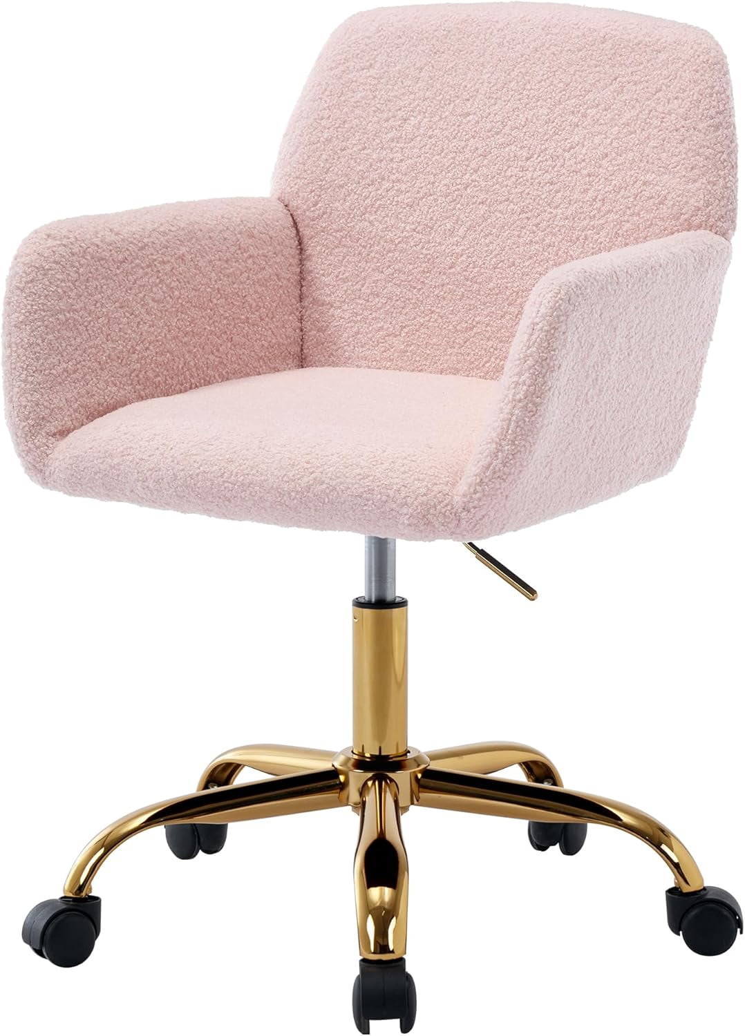 dxynlzq Faux Fur 360°Swivel Chair Height Adjustable Armchair with ...