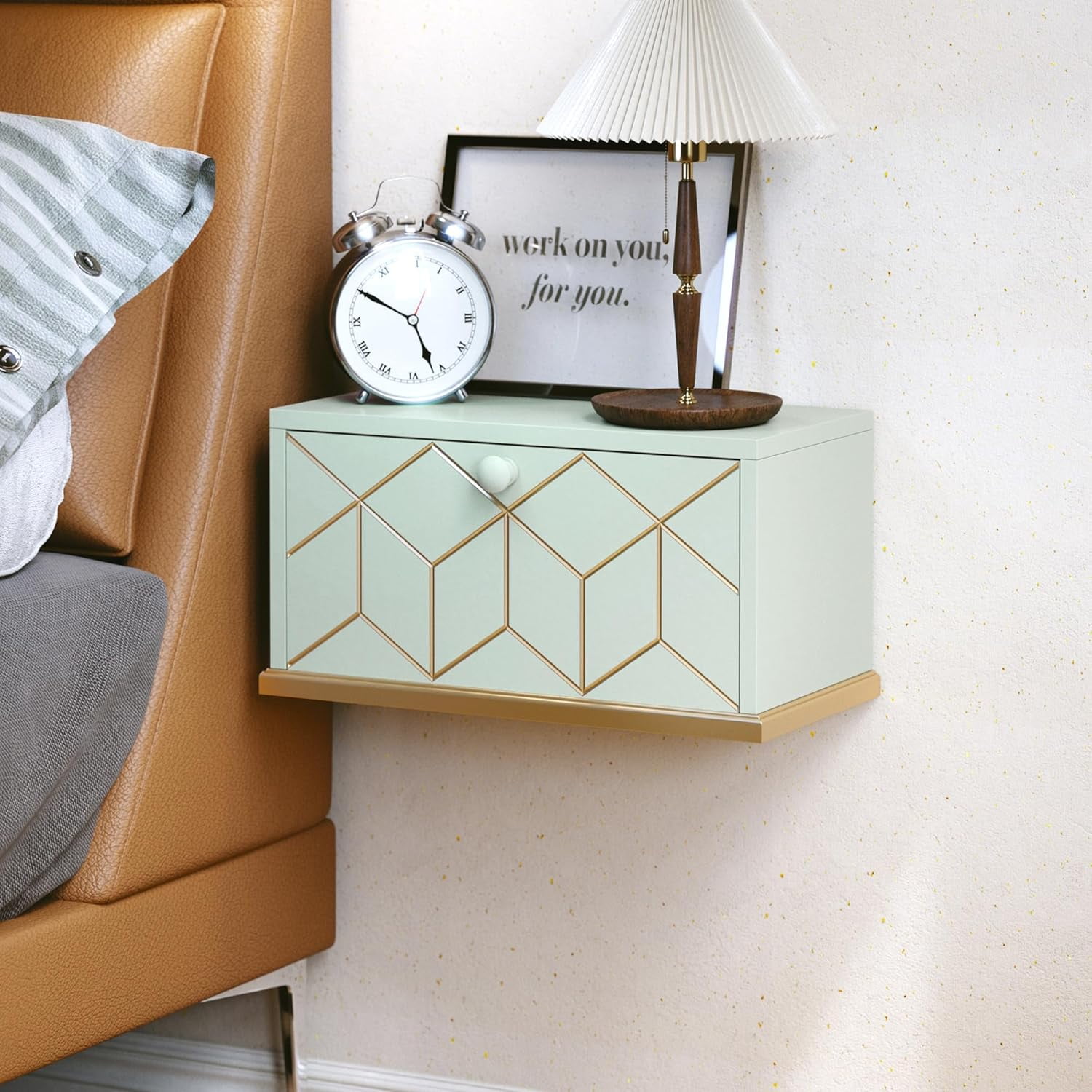 chdqwer Floating Nightstand Wall Mounted Nightstand with Removable Door ...