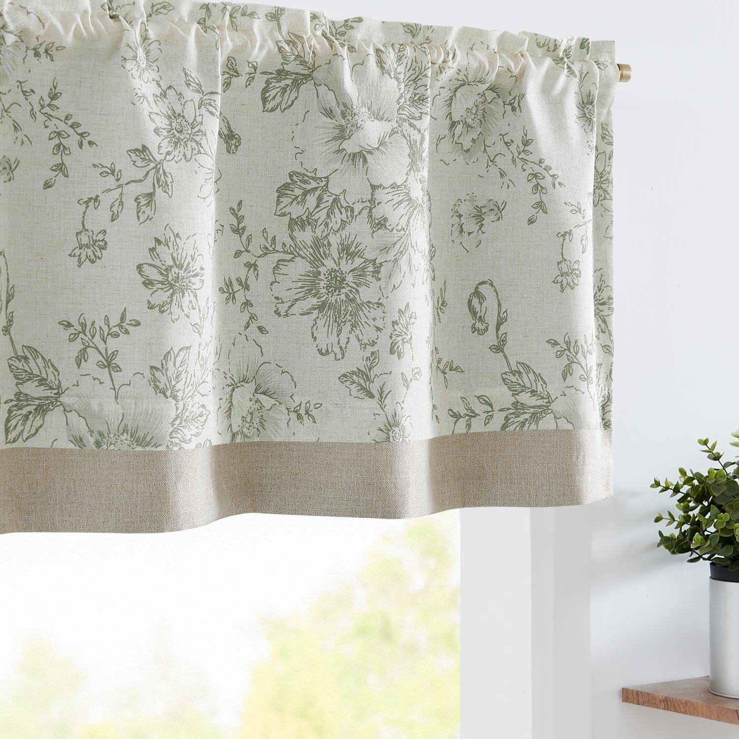 dxynlzq Floral Curtain Valance for Windows 16 Inch DXQPIOA Valance for ...