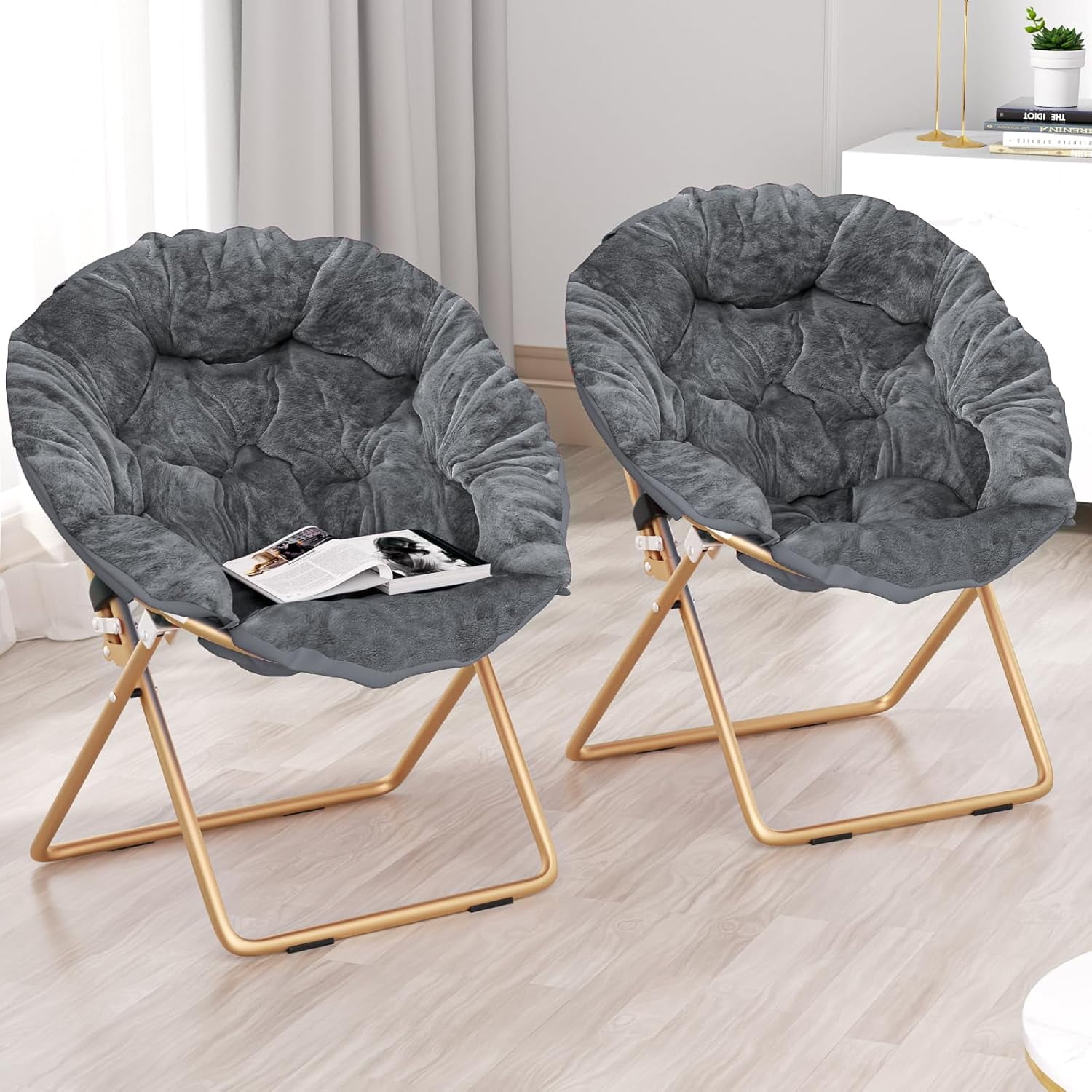 dxynlzq Foldable Oversized Moon Chairs Large Soft Lazy Cozy Comfortable ...