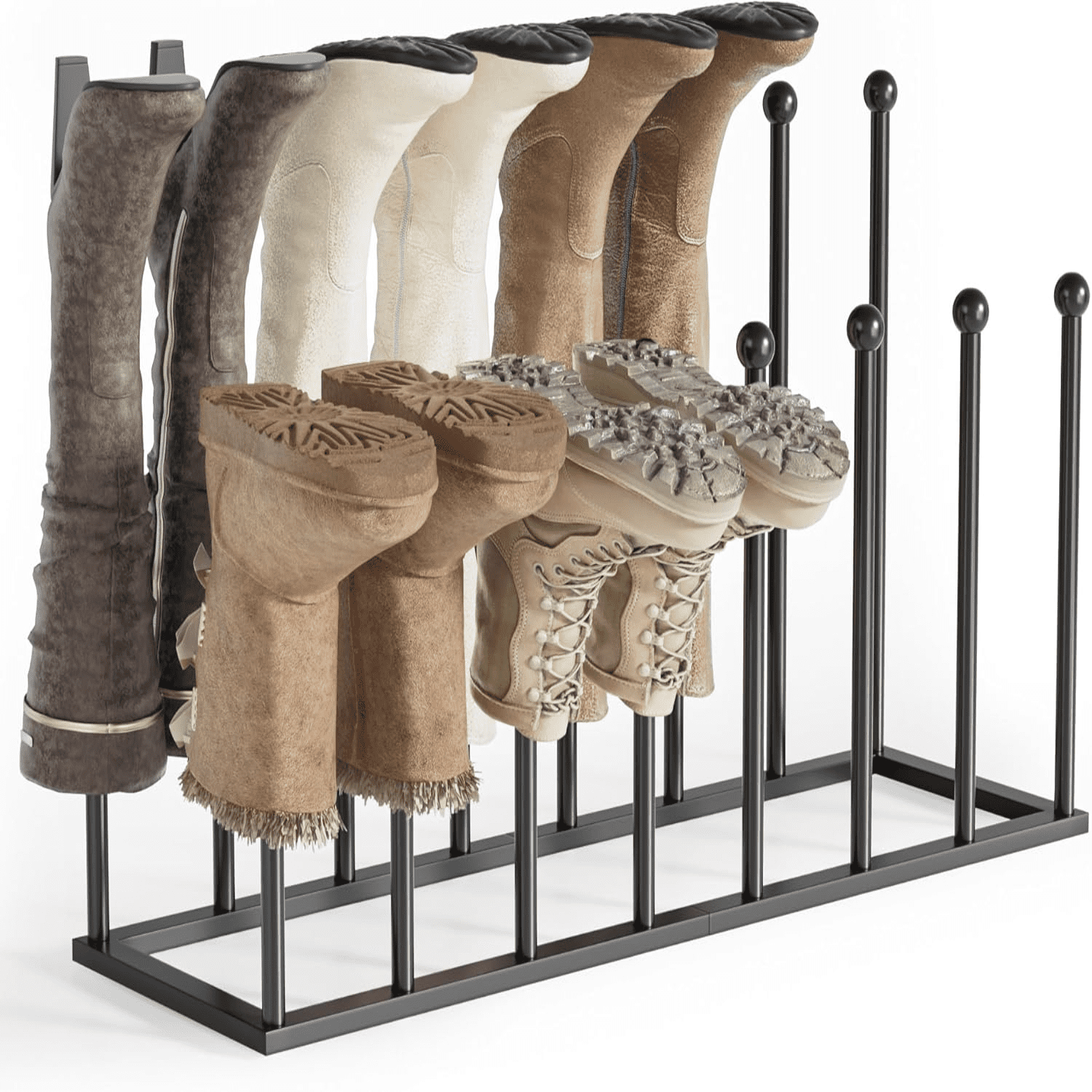 dxynlzq Free Standing Shoe Racks - Black Metal Boot Rack Organizer for ...