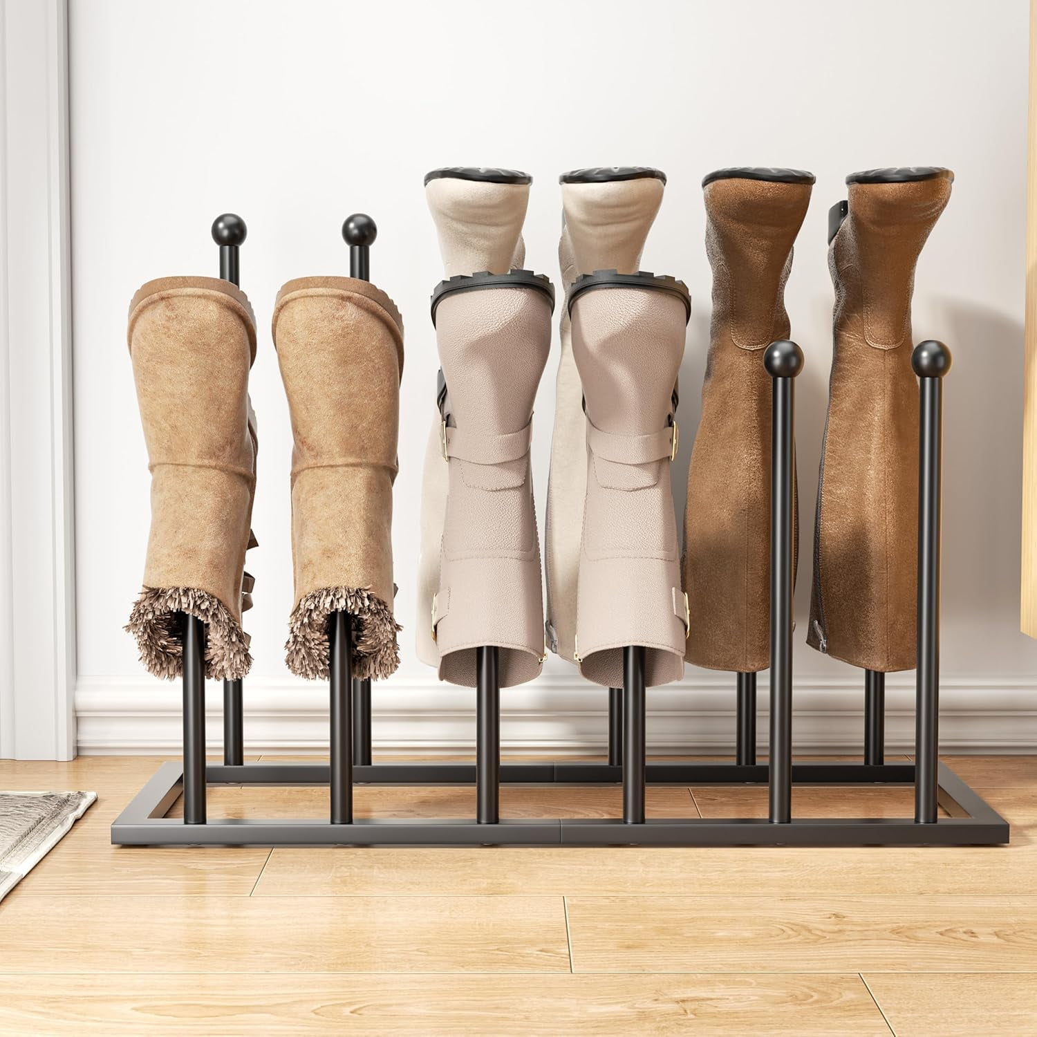 dxynlzq Free Standing Shoe Racks - Black Metal Boot Rack Shoe Organizer ...