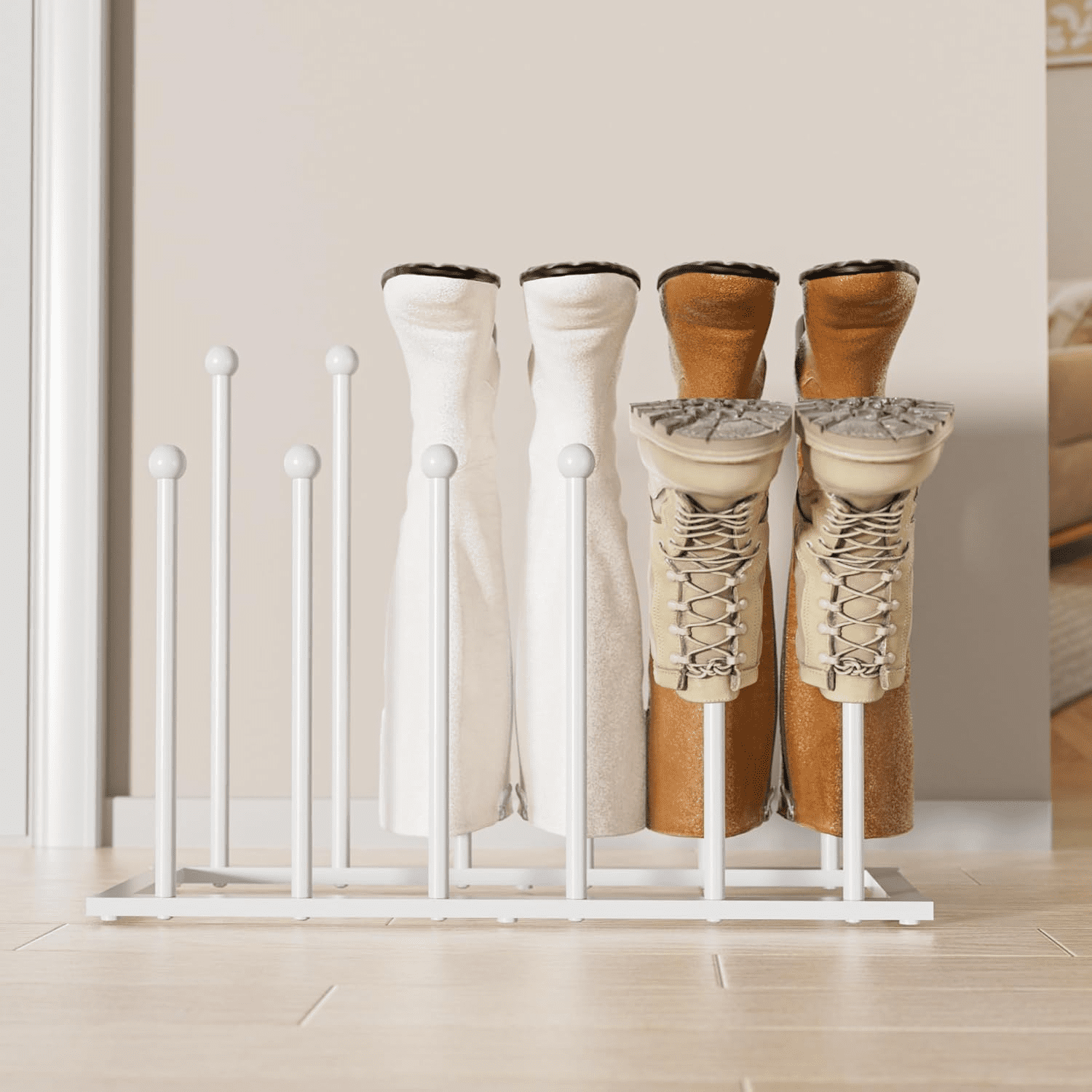 dxynlzq Free Standing Shoe Racks for Boots - 6 Pair Boot Rack Shoe ...