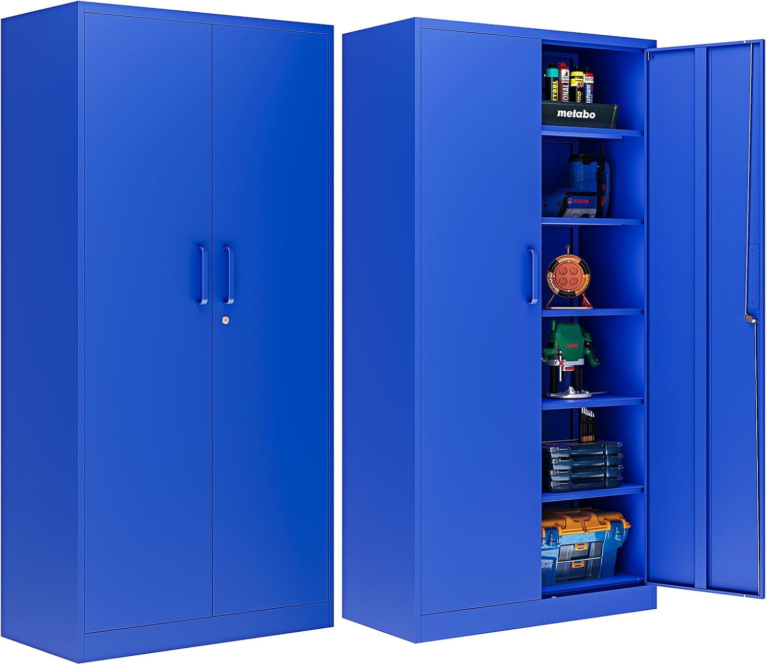 dxynlzq Garage Storage Cabinet 72'' Tall Metal Storage Cabinets with ...