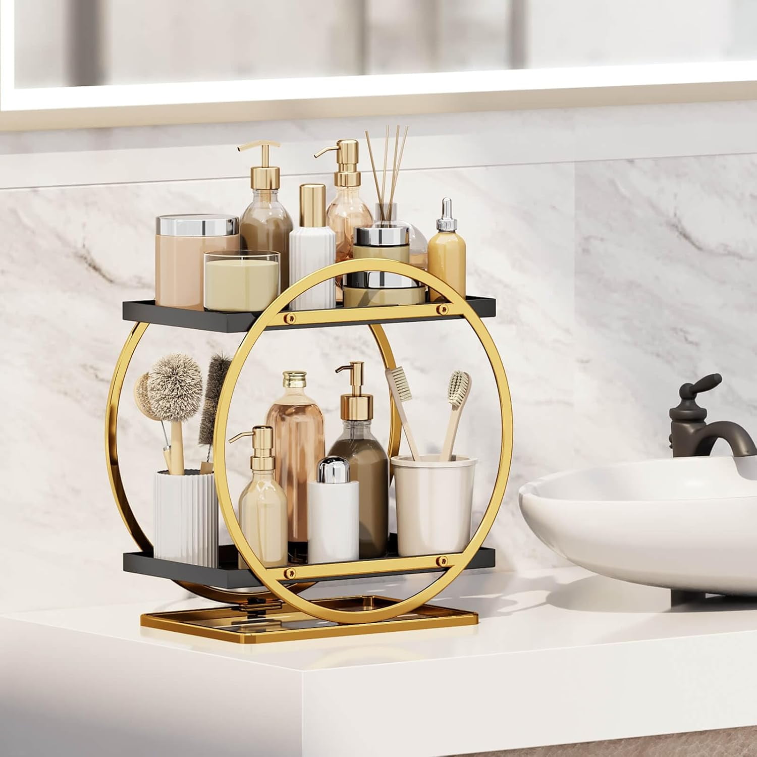 dxynlzq Green Perfume Organizer for Dresser 2-Tier Bathroom Counter ...