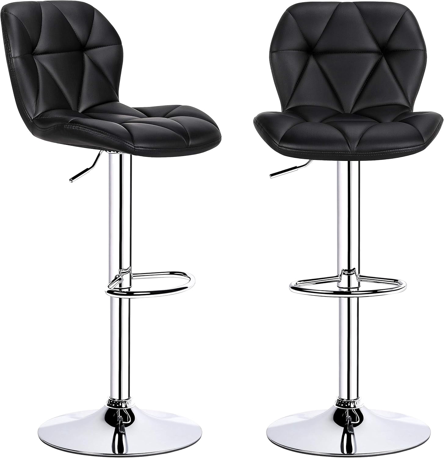 dxynlzq Grey Bar Stools PU Leather Bar Chairs with Backrest Height ...