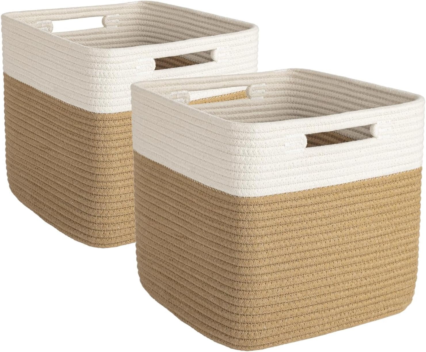 dxynlzq HCOCM Hand Woven Cotton Basket for Storage Cube Storage Bins ...