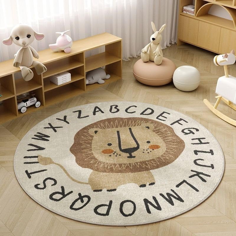 dxynlzq HIOPTY Round Kids Playroom Rug - Soft Alphabet Nursery Rug for ...