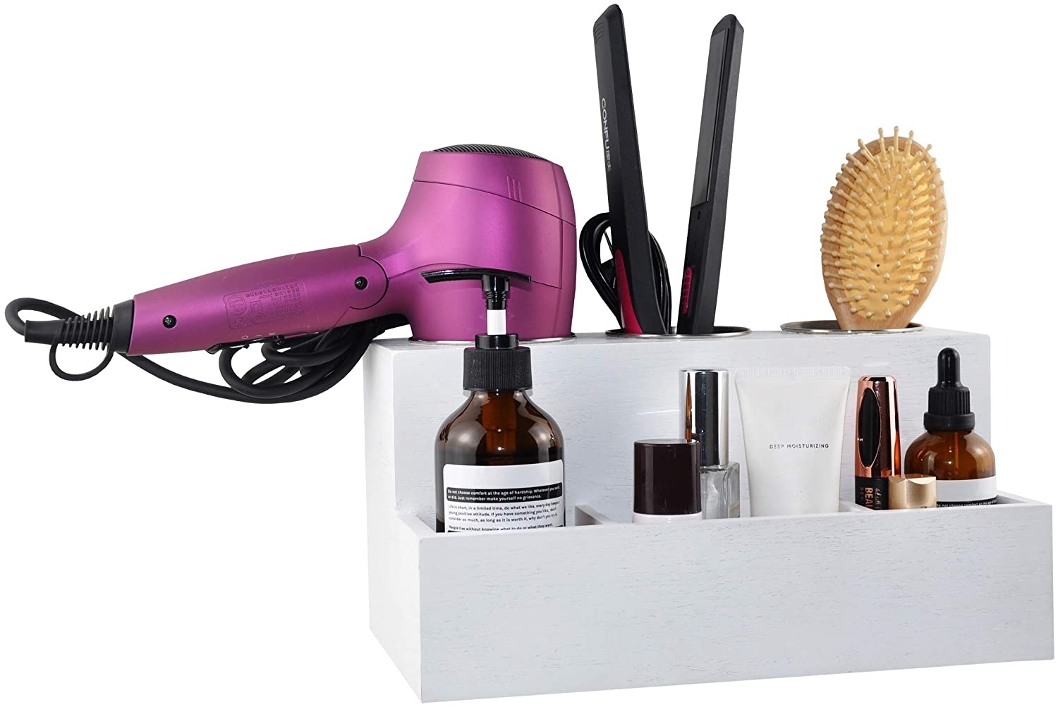 dxynlzq Hair Tools Organizer - Wood White - Blow Dryer Straightener ...