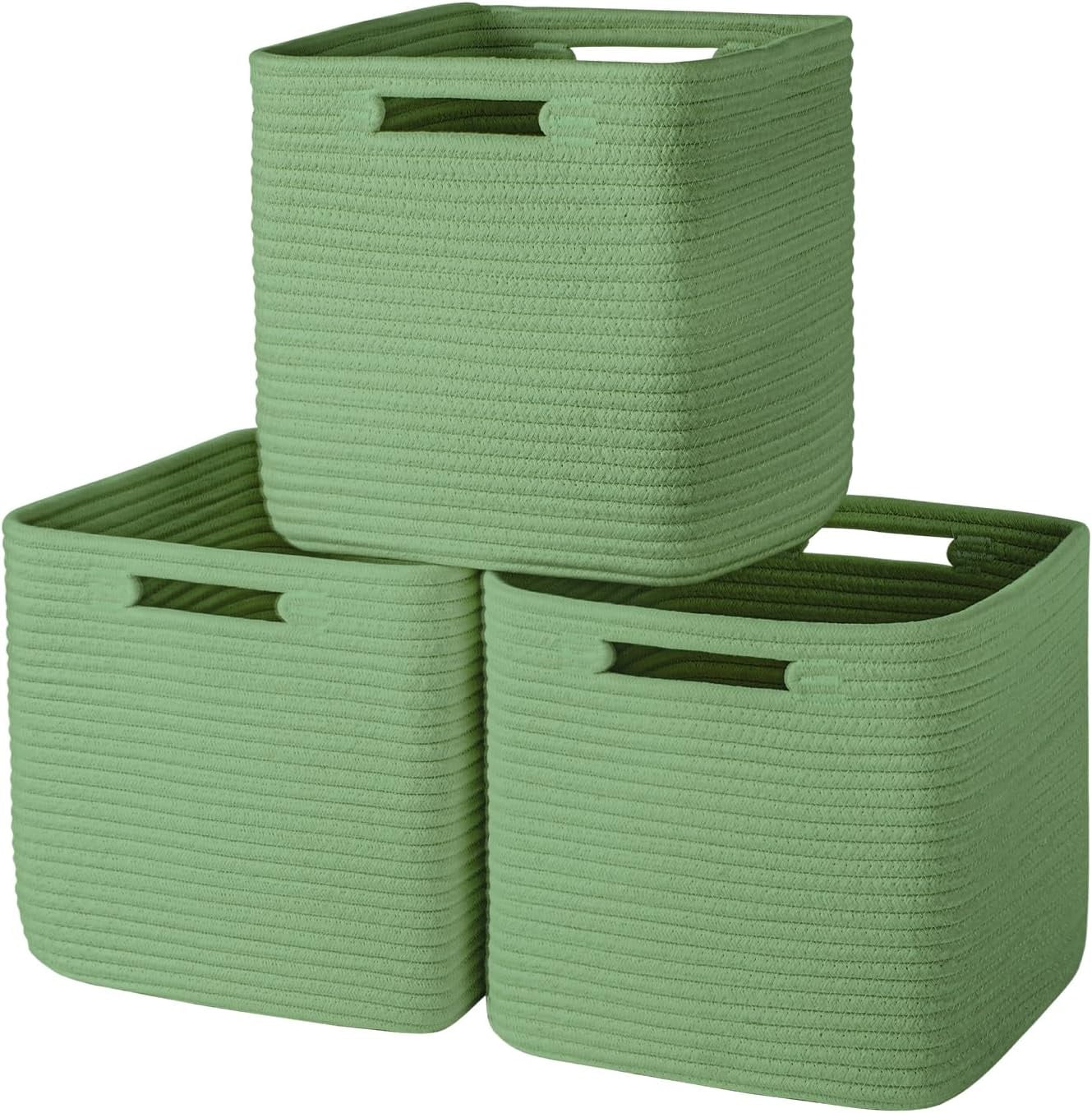 dxynlzq Hand Woven Baskets for Storage Cube Storage Bins with Handles ...