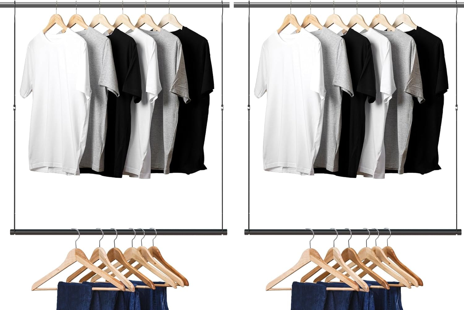 dxynlzq Hanging Closet Rod 17-29In Adjustable Width and to 37In ...