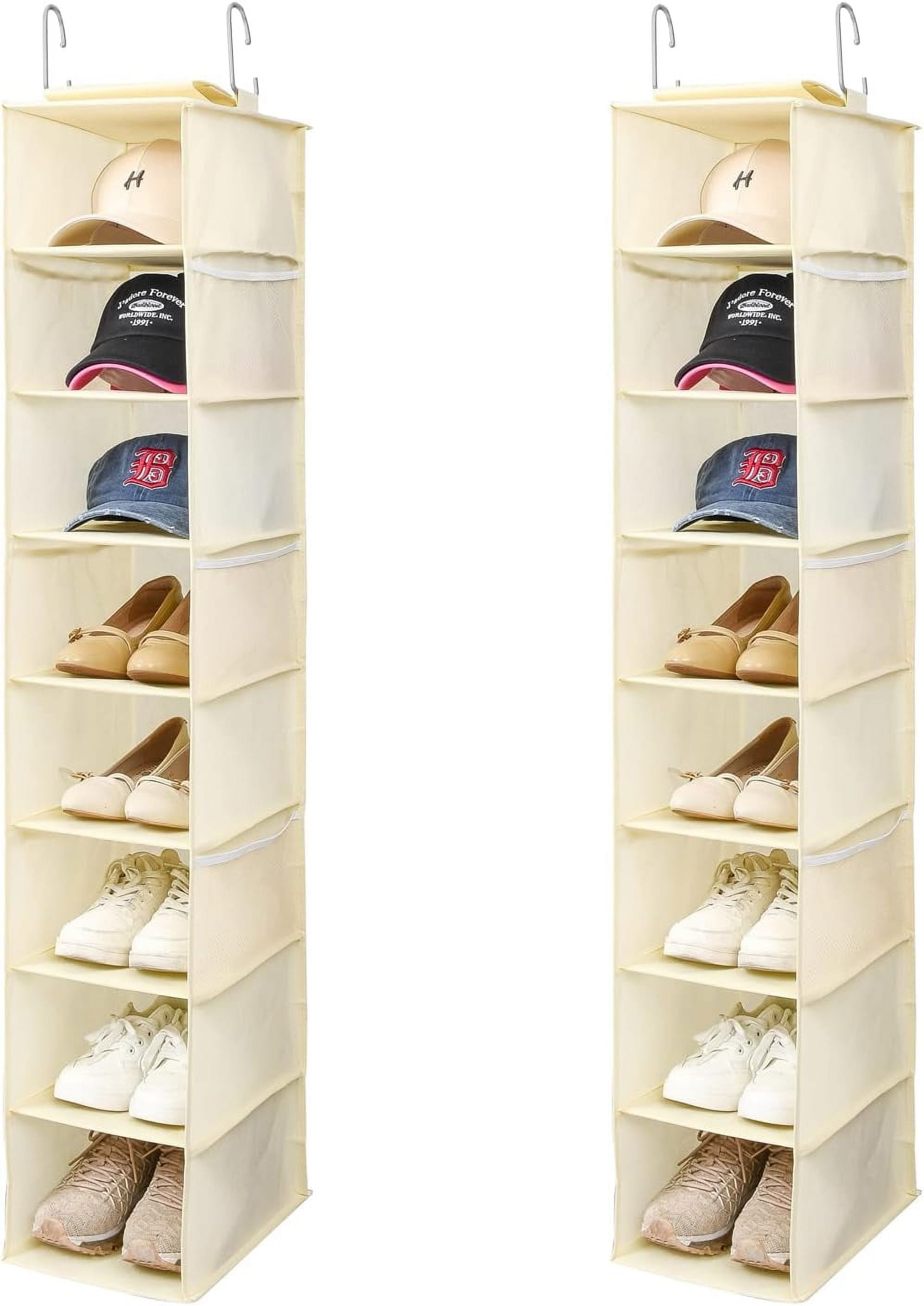 dxynlzq Hanging Shoe Organizer for Closet with Side Mesh Pockets，Hat ...