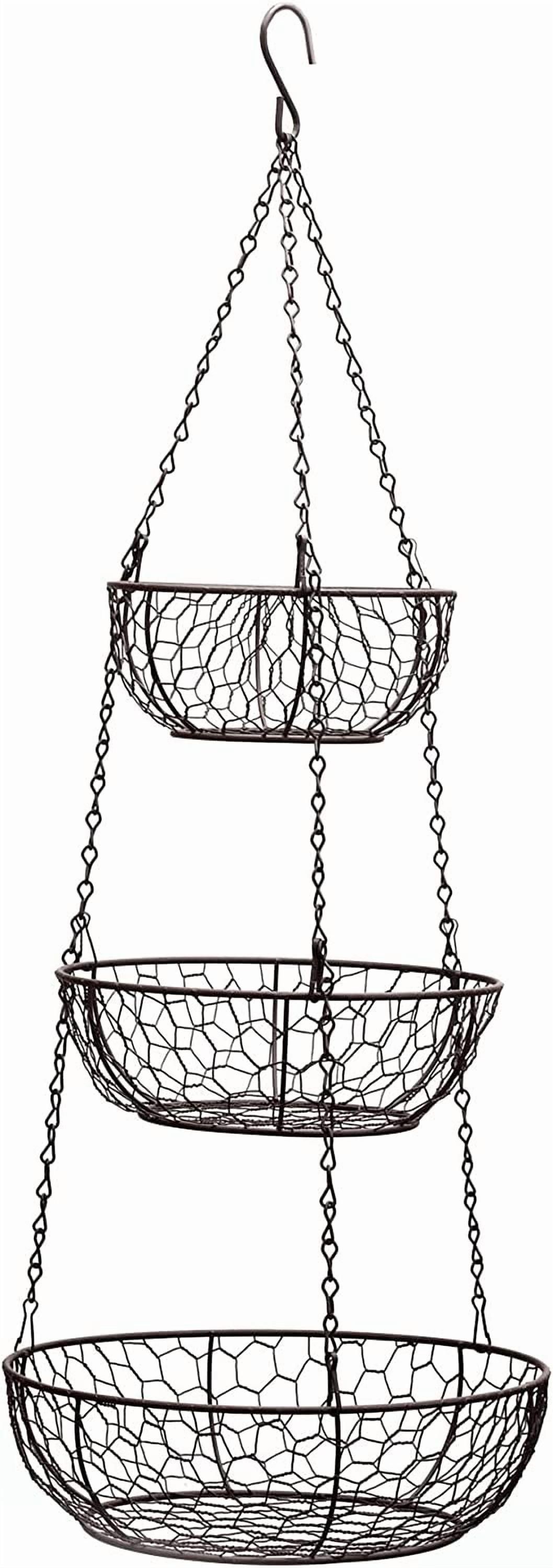dxynlzq Hanging Storage Collection 3-Tier Baskets Copper Wire - Walmart.com