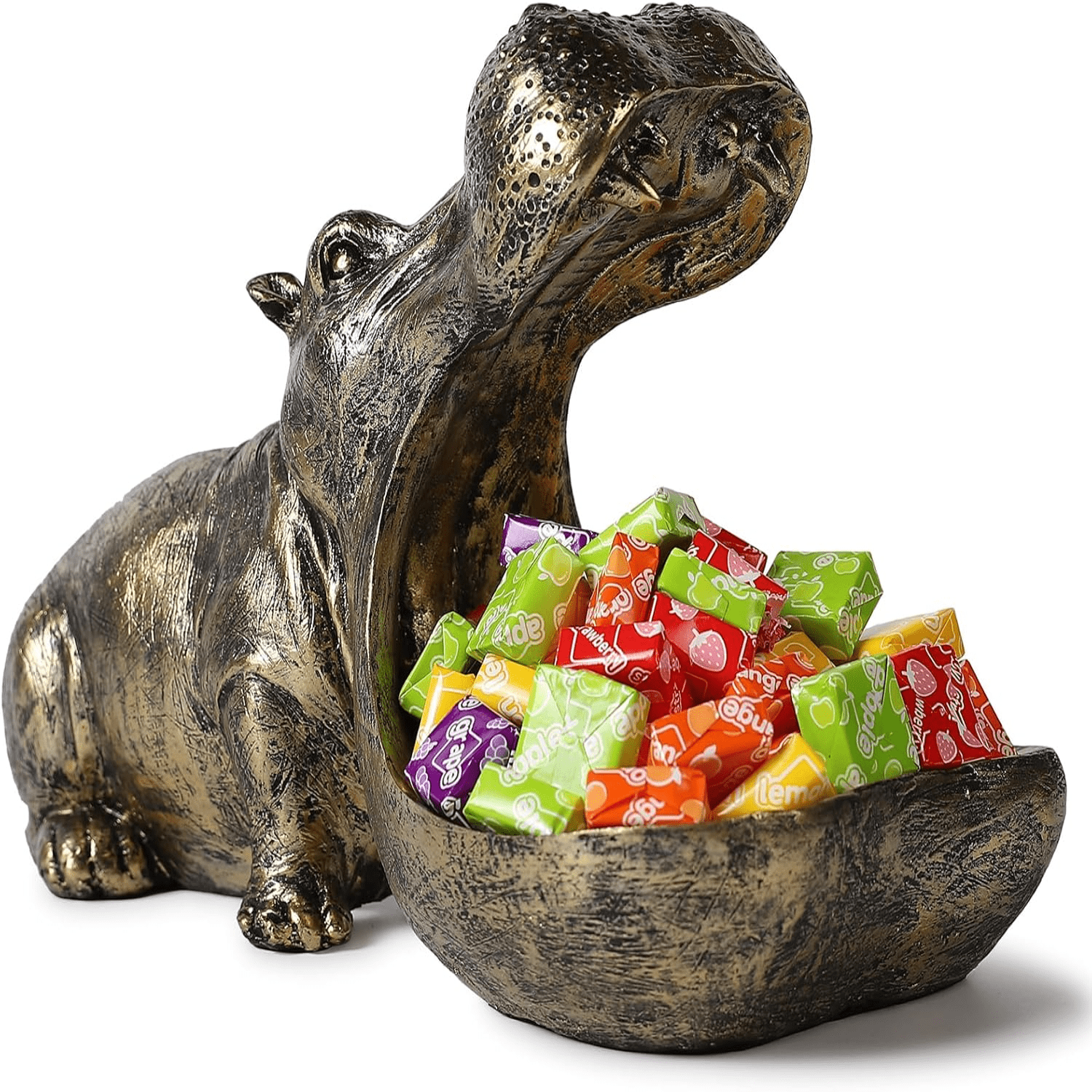 dxynlzq Hippo Figurine Candy Dish Key Bowl Funny Animal Statue Candy ...