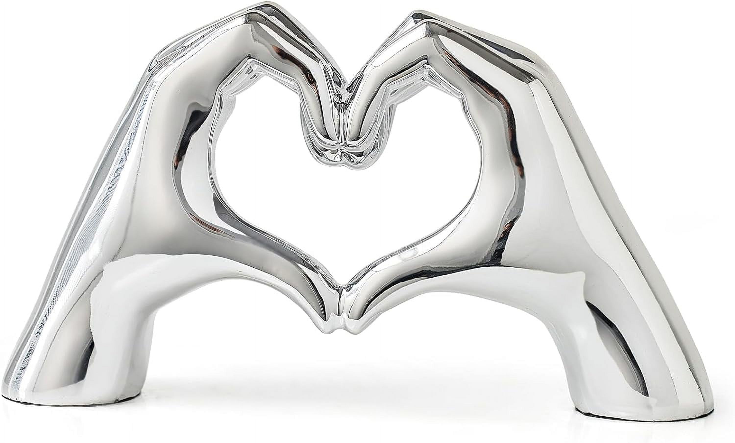 dxynlzq Home Decor Gery Heart Hands Sculpture Modern Art Statues Home ...