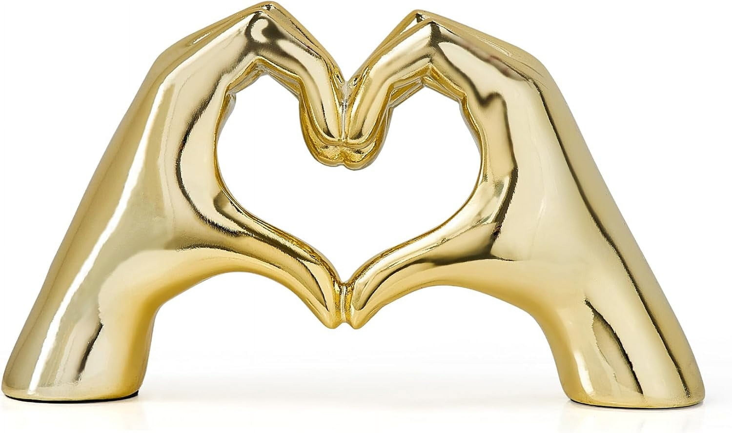 dxynlzq Home Decor Gery Heart Hands Sculpture Modern Art Statues Home ...