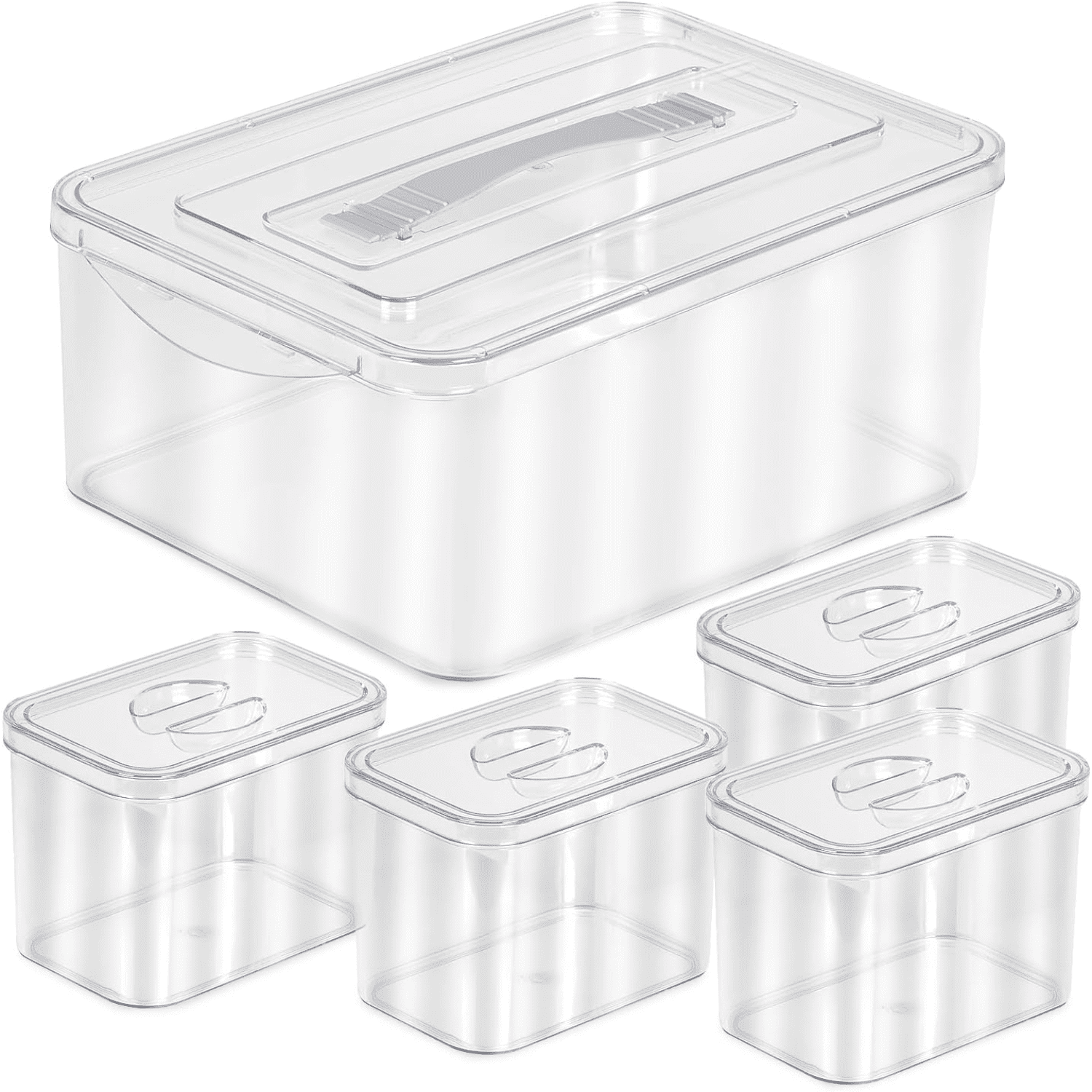 dxynlzq Homewares Clear Plastic Storage Bins with Lids - 1 Large and 2 ...
