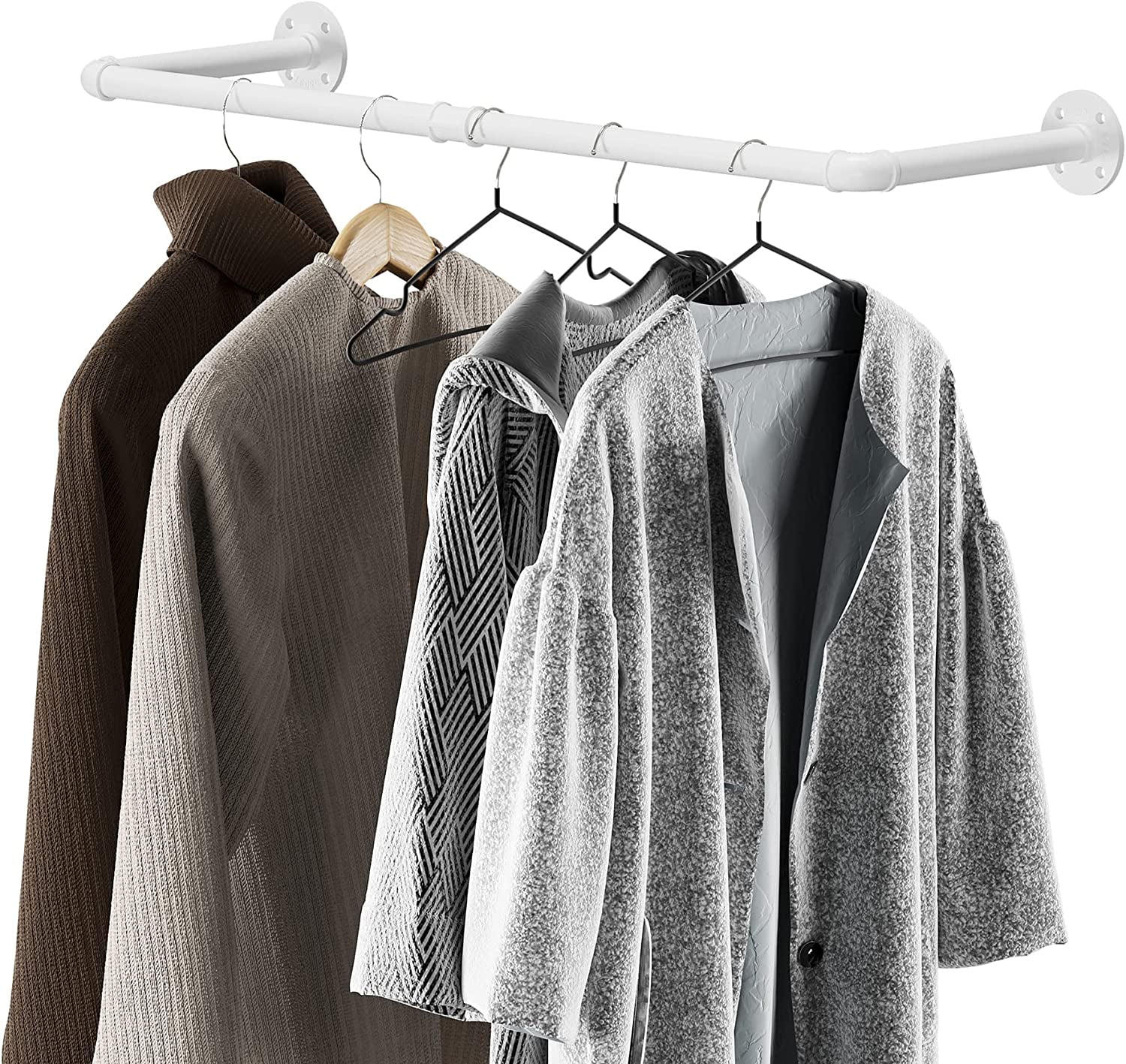 dxynlzq Industrial Pipe Clothing Rack Wall Mounted Clothes Rack Heavy ...