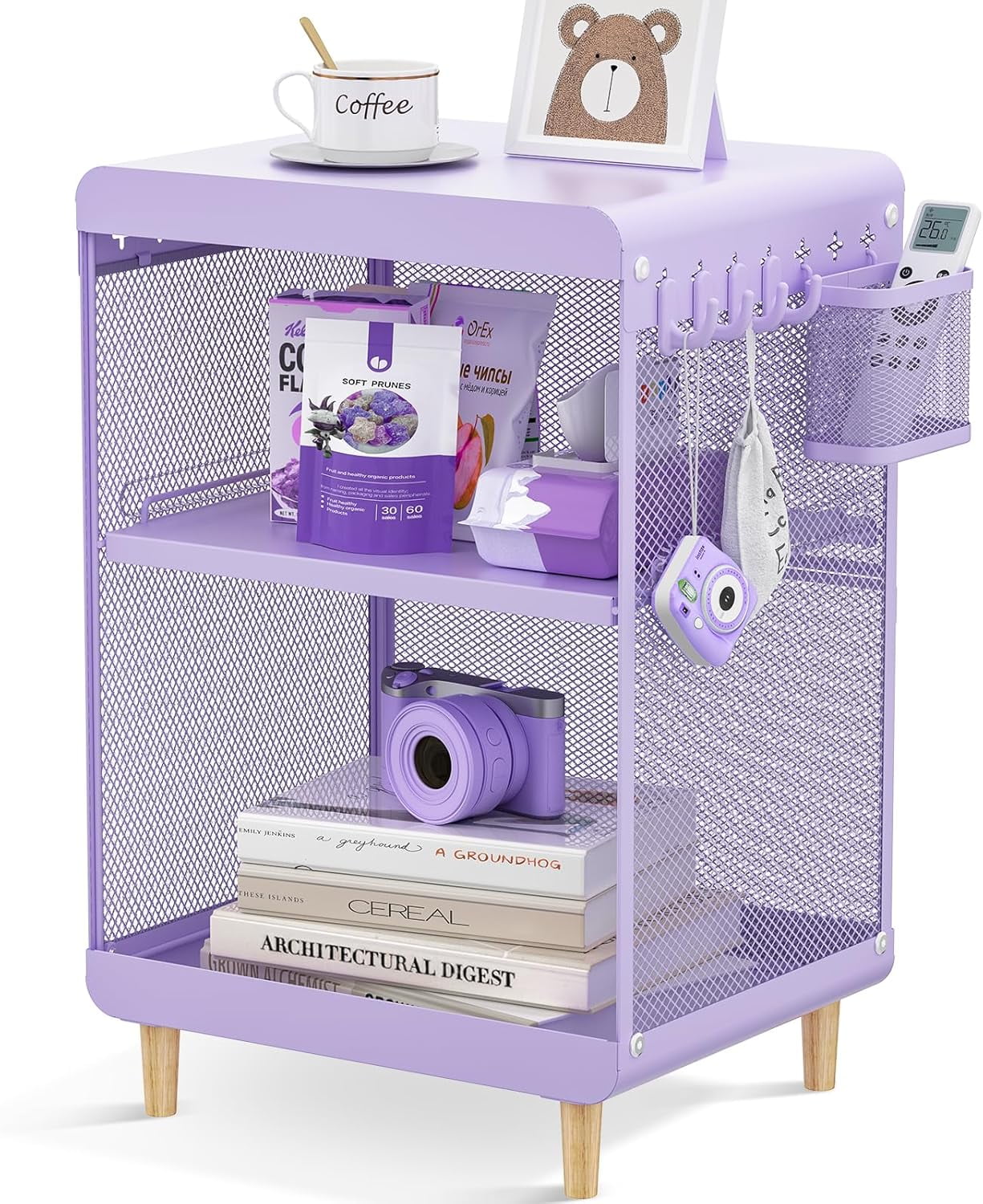 dxynlzq JKLCH Cute Bedside Nightstand Table Girls Metal Side Table Kid ...