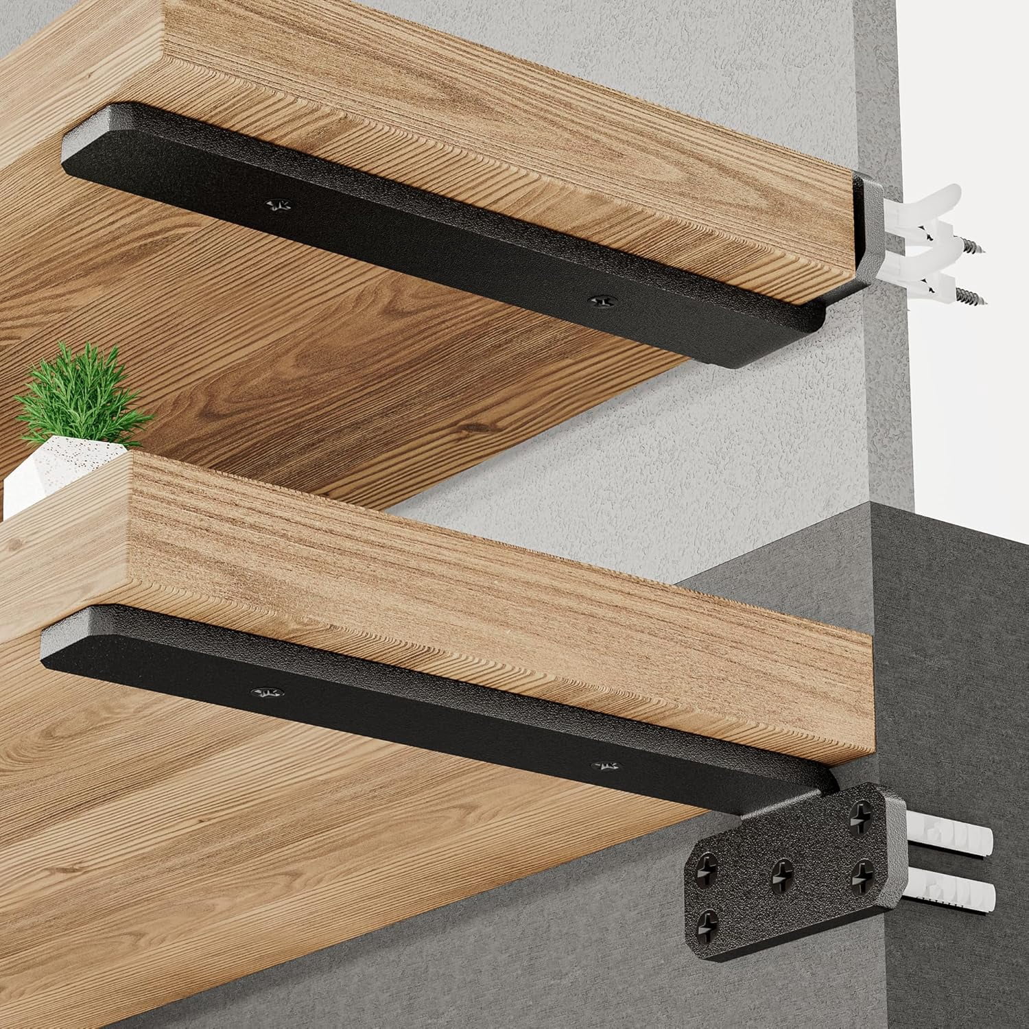dxynlzq KFHDMCV 6 Pack 12" Floating Shelf Bracket Shelves Brackets Wood ...
