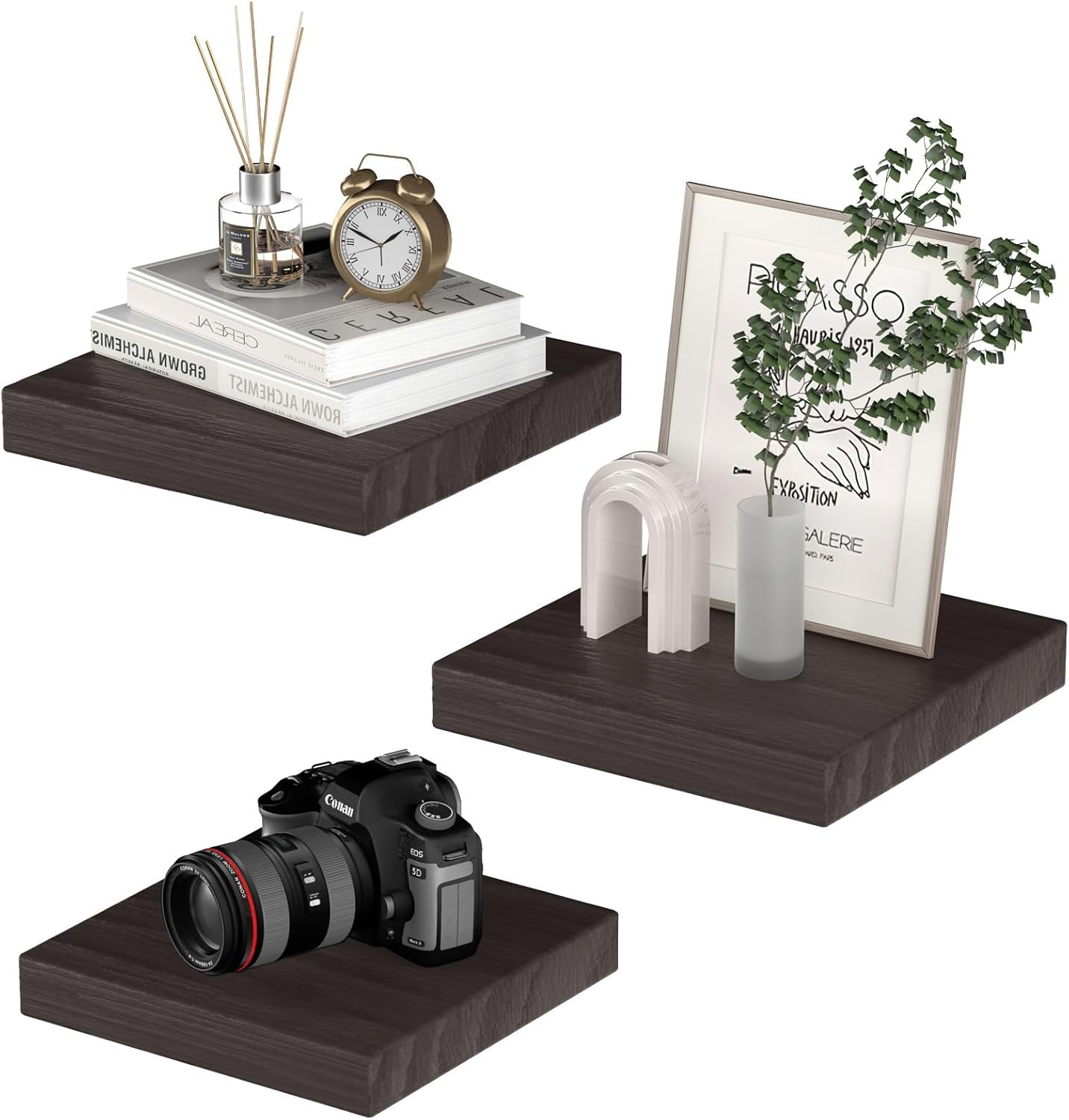 dxynlzq KFHDMCV Small Floating Shelves for Wall - 6 Inch Mini Black ...