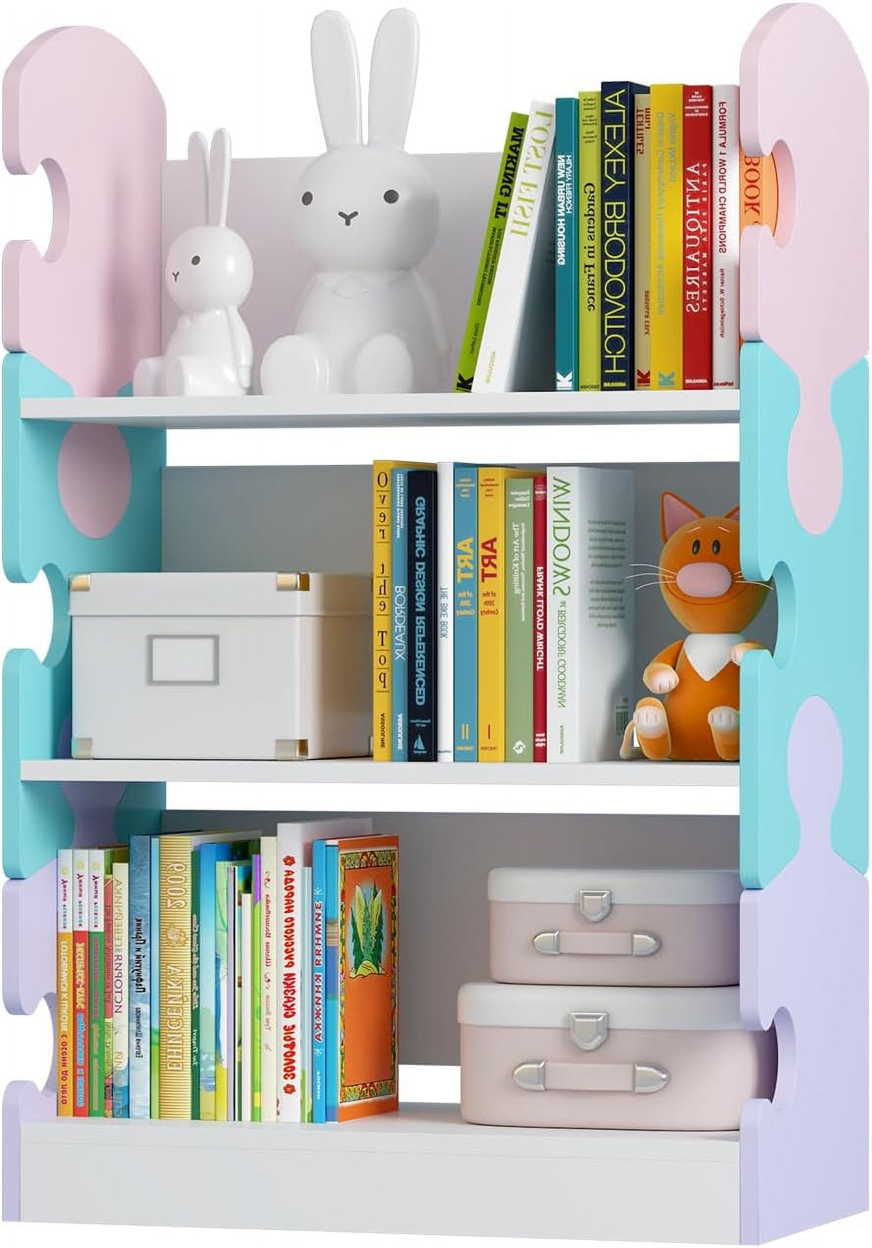 dxynlzq Kids Bookshelf 3-Tier Open Toddler Bookcase Children Baby Book ...