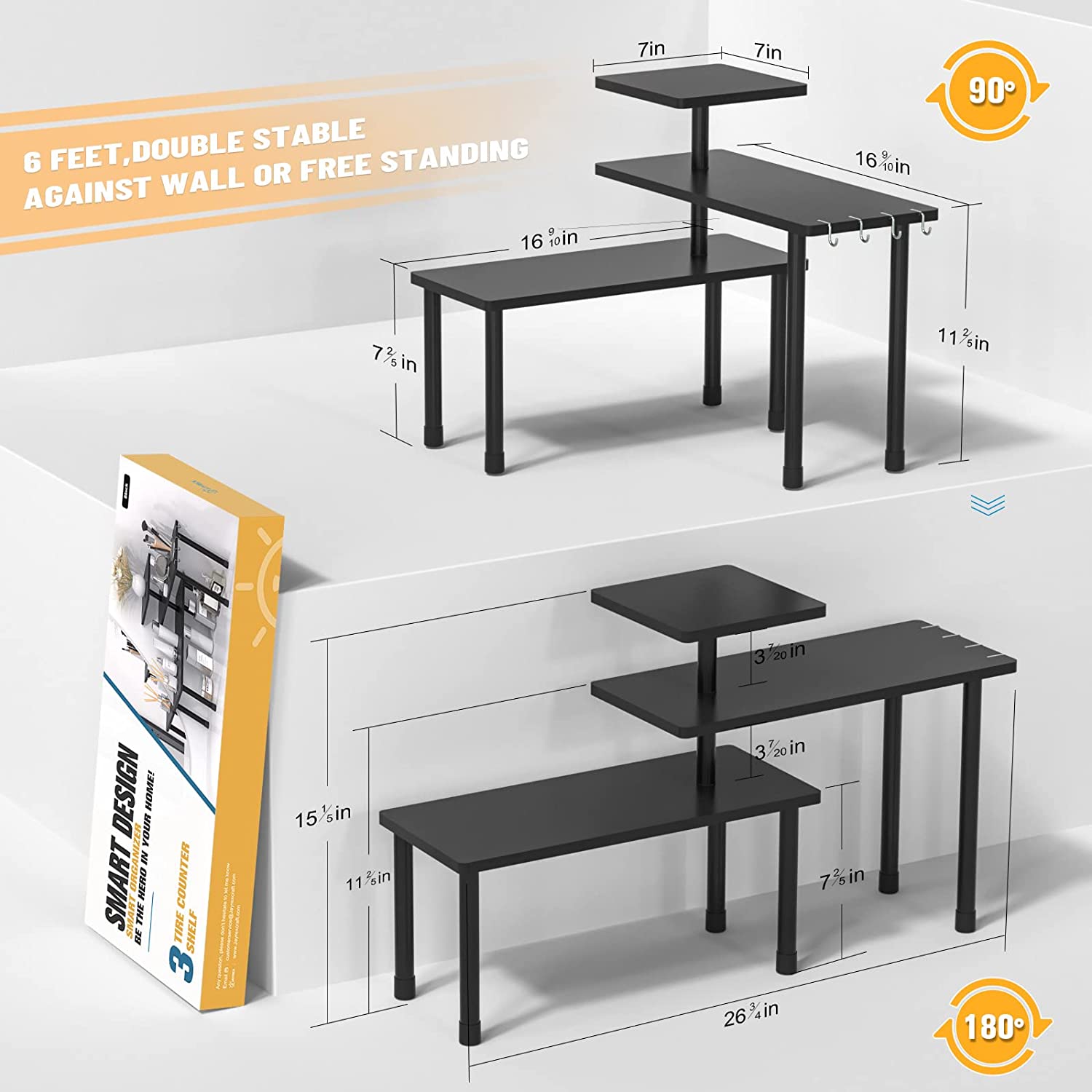 fhxbjoi Kitchen Countertop Organizer Corner Shelf Kitchen Organization ...