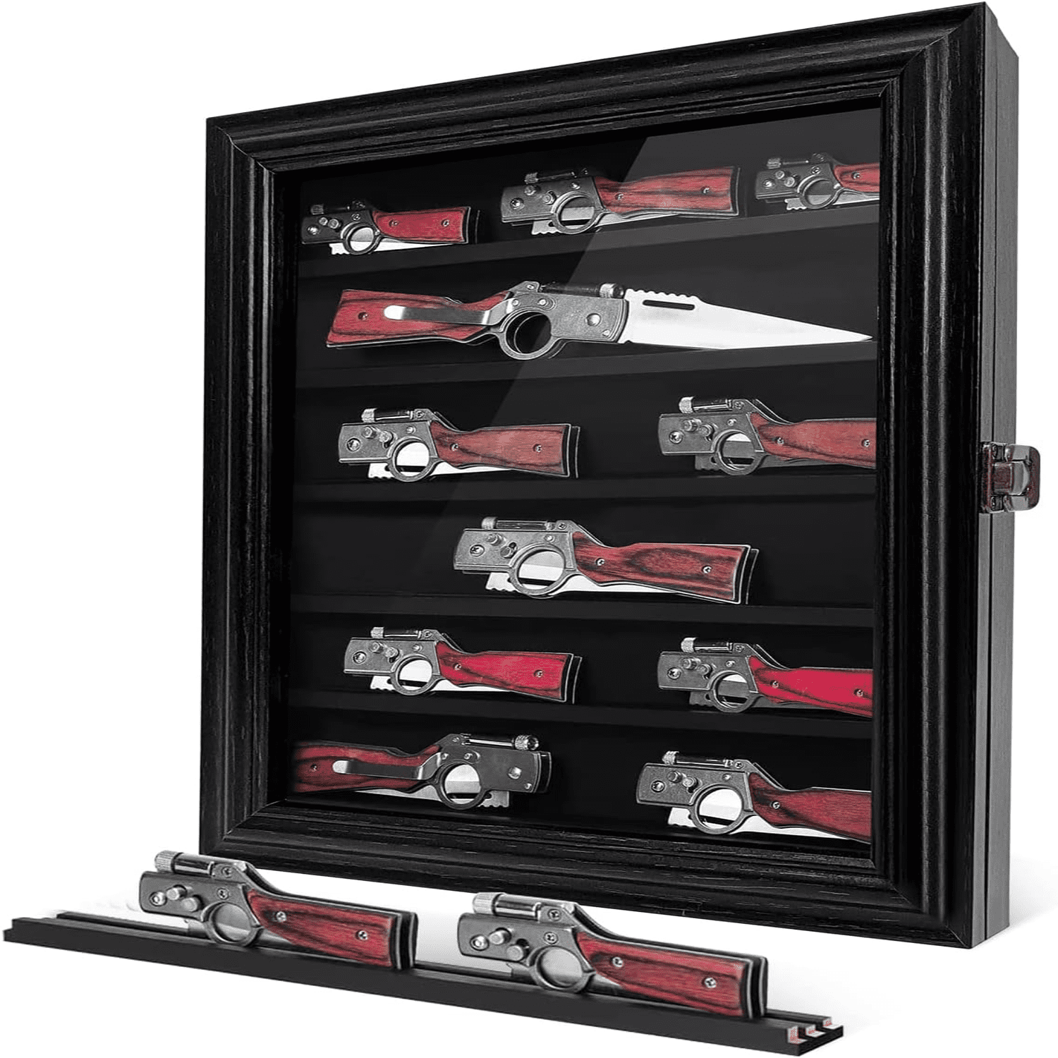 dxynlzq Knife Display Case Lockable Pocket Knives Display Cabinet with ...