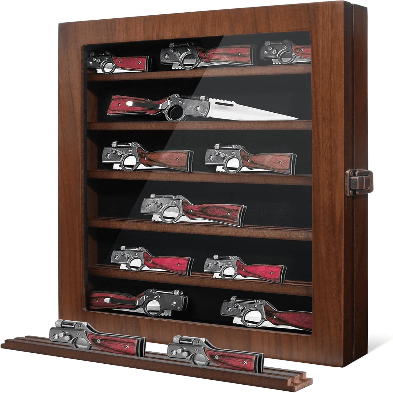 dxynlzq Knife Display Case Lockable Pocket Knives Display Cabinet with ...