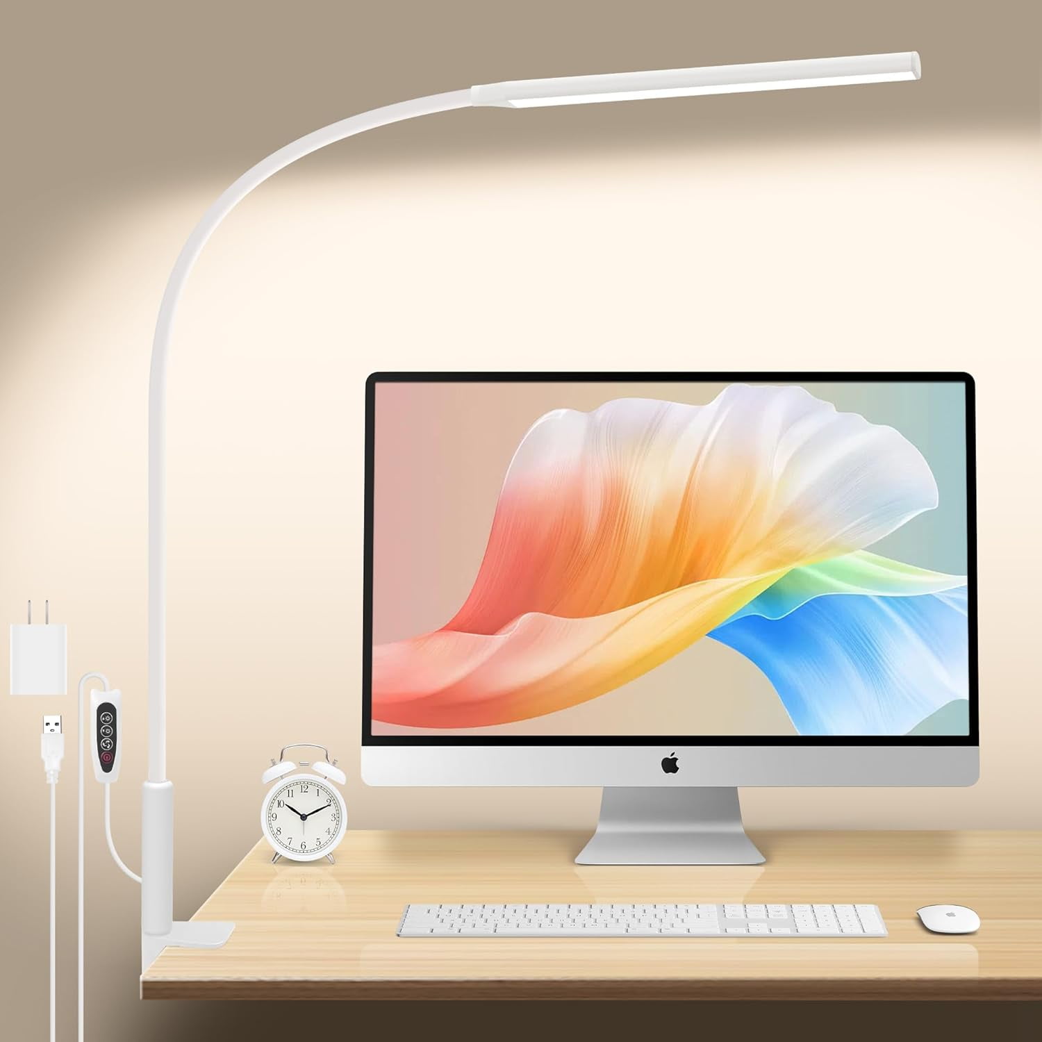 dxynlzq LED Desk Lamp with Clamp Eye Caring Clip Light for Home Office ...