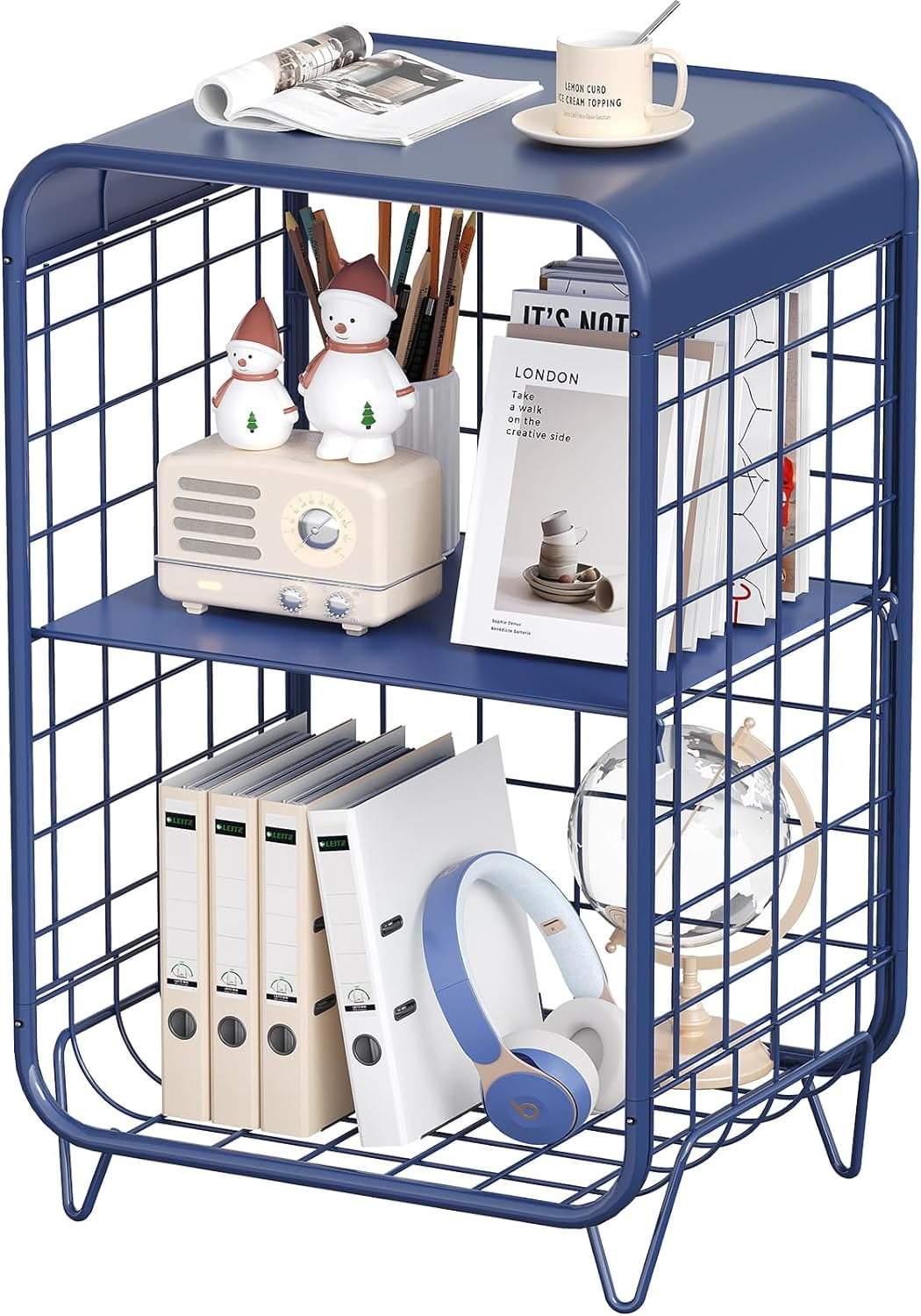 dxynlzq LTKIF Metal Side Cute Pink Nightstand 3 Tier End with Storage ...