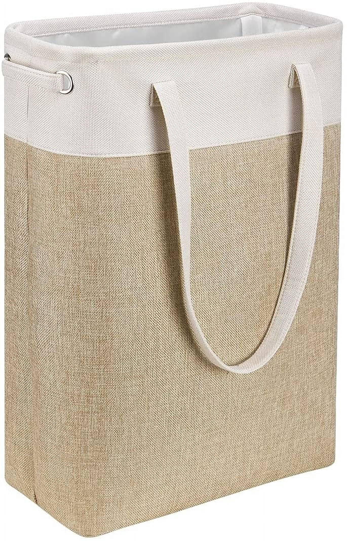 dxynlzq Laundry Basket with Handles Beige&Khaki-Slim Laundry Bin ...