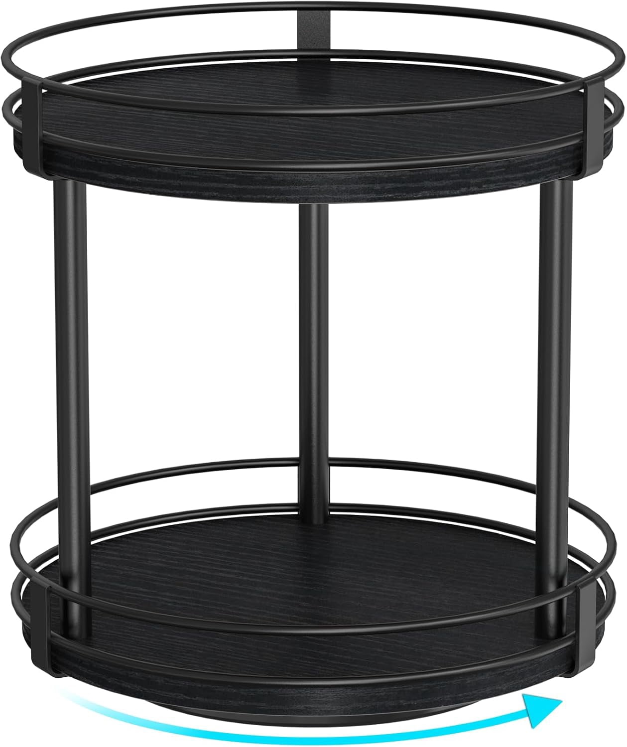dxynlzq Lazy Susan Spice Rack 2 Tier Rotating Spice Rack Wood Lazy ...