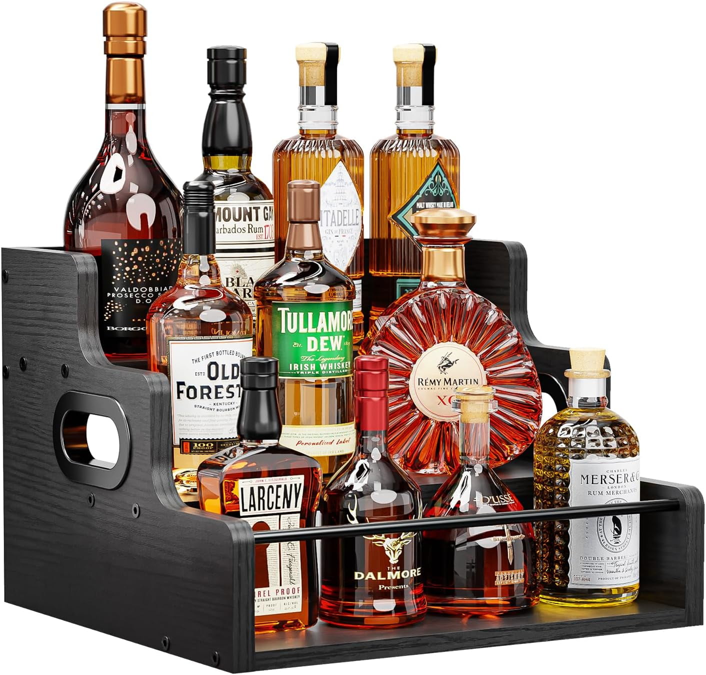 dxynlzq Liquor Bottle Display Shelf Coffee Syrup Rack Organizer 3 Step ...