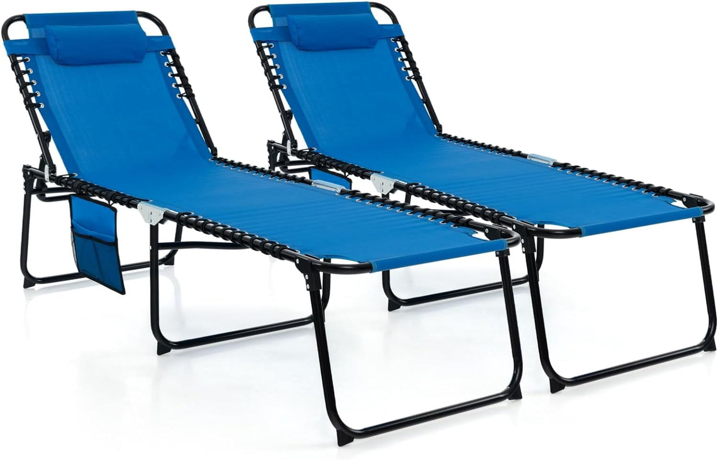 dxynlzq Lounge Chairs for Outside - Folding Tanning Chair w/Headrest 4 ...