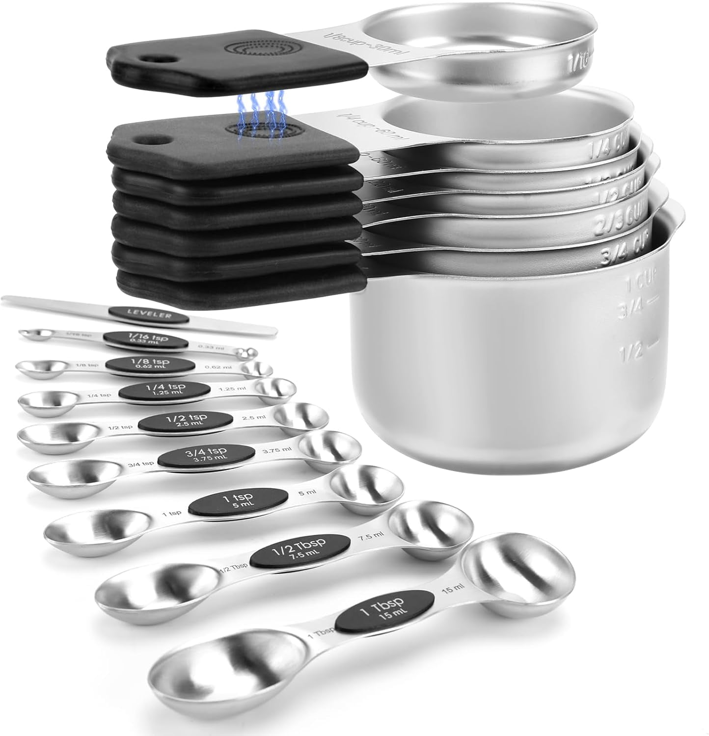 dxynlzq Magnetic Measuring Cups and Spoons Set-Heavy Duty 304 Stainless ...