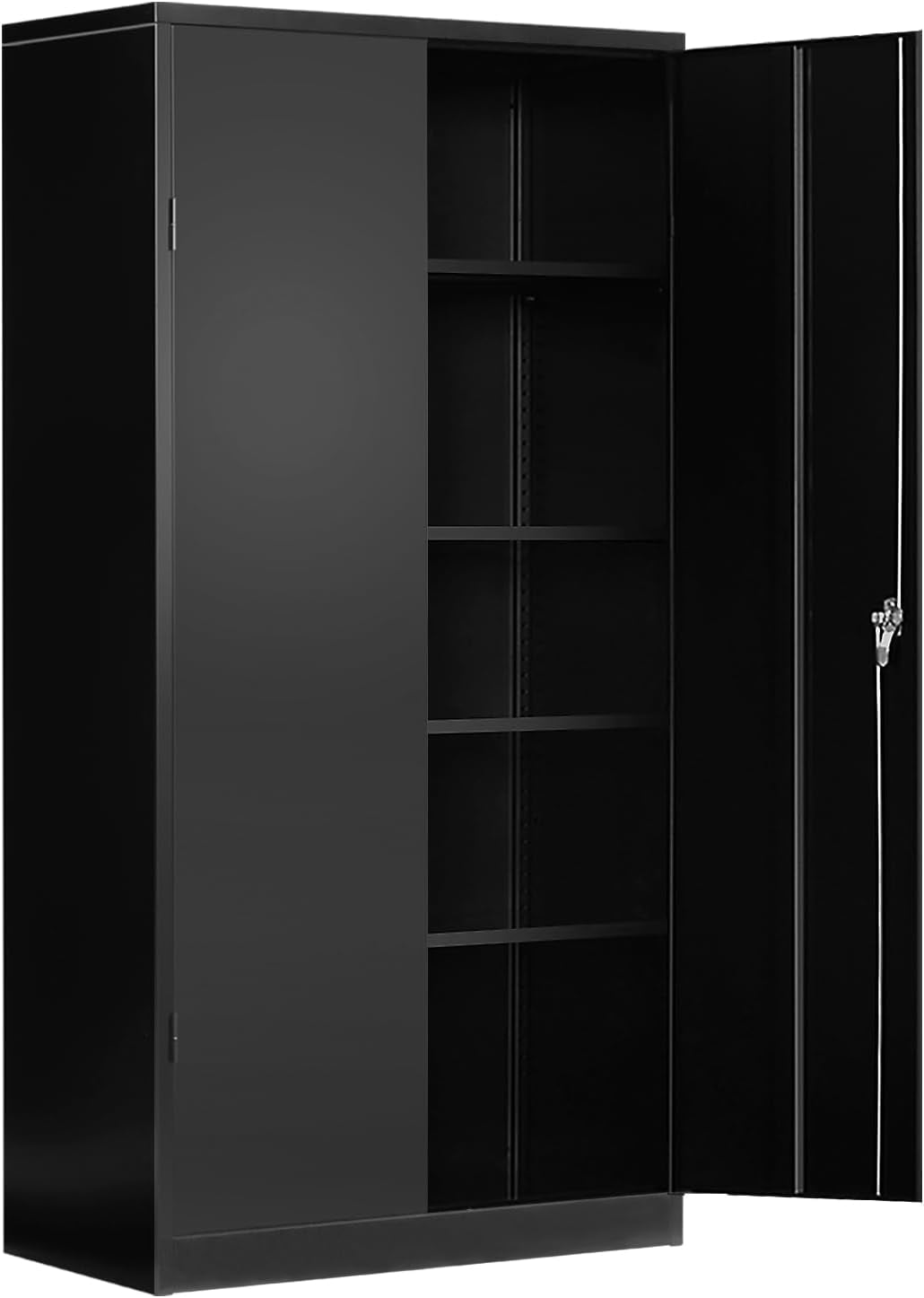 dxynlzq Metal Storage Cabinet with Lock Black Armoire Wardrobe Closet ...