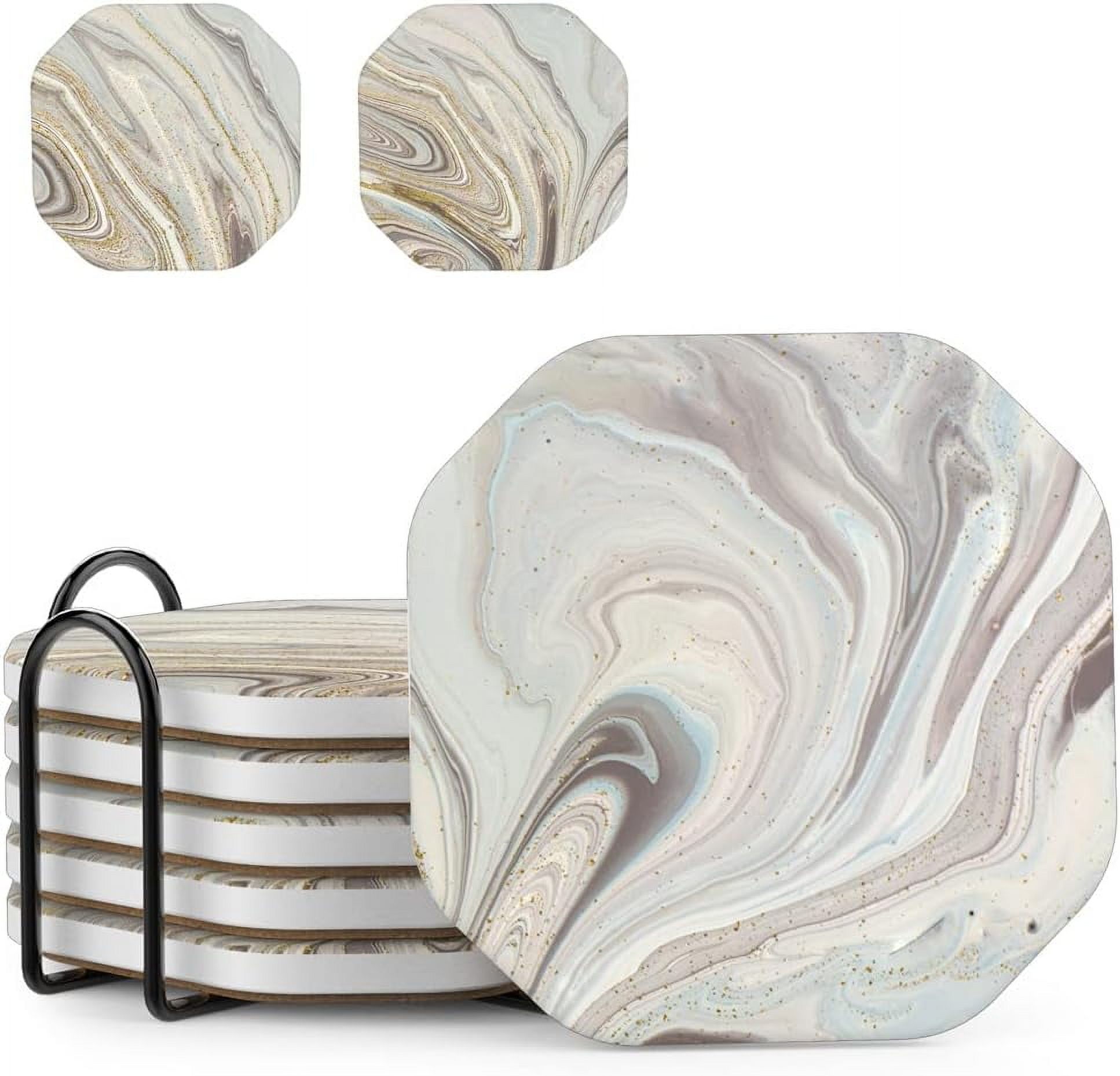 dxynlzq Mid Century Modern Stone Coasters for Tabletop Protection ...