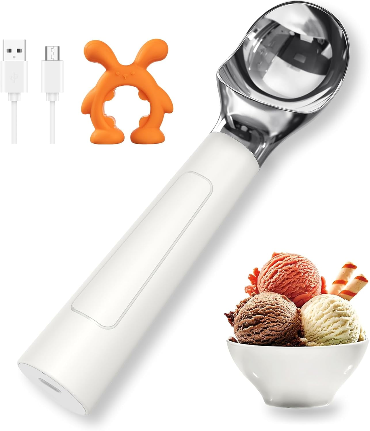dxynlzq NEWEST Heated Ice Cream Scoop Rechargeable Electric Ice Cream ...