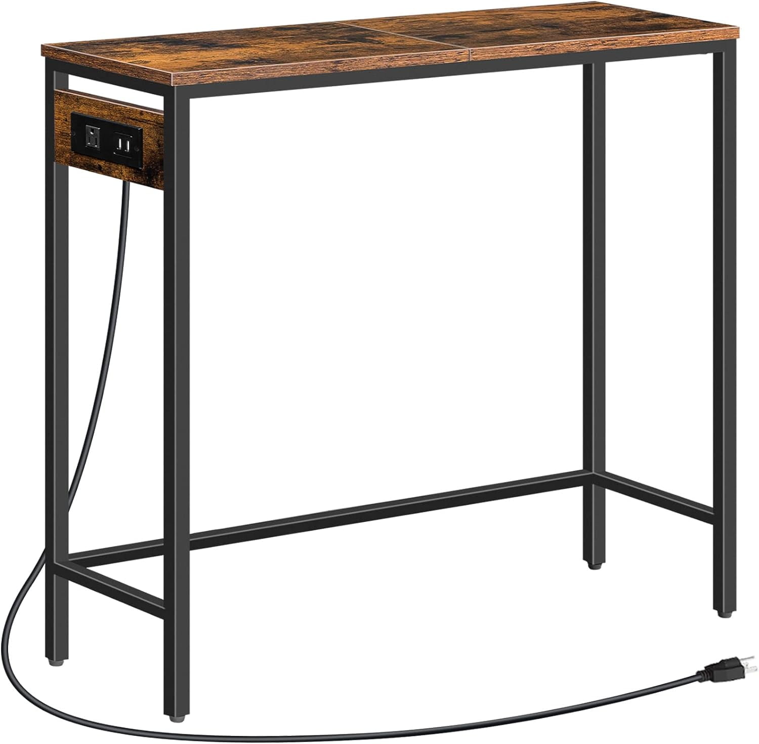 dxynlzq Narrow Console Table with Power Outlets 29.5" Small Entryway ...