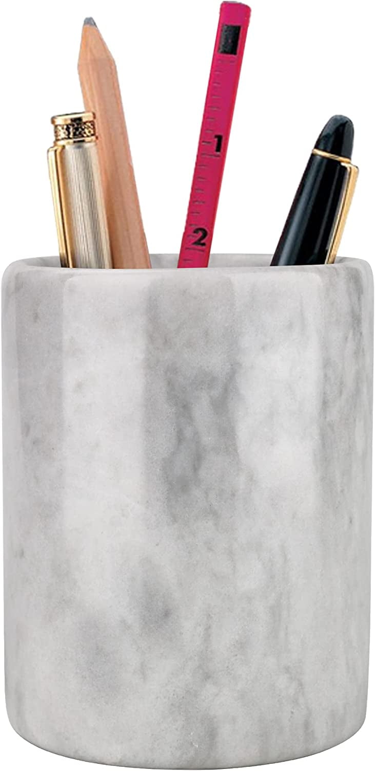 dxynlzq Natural Marble Pen Holder Stylish Stone Caddy for Desk Multi ...